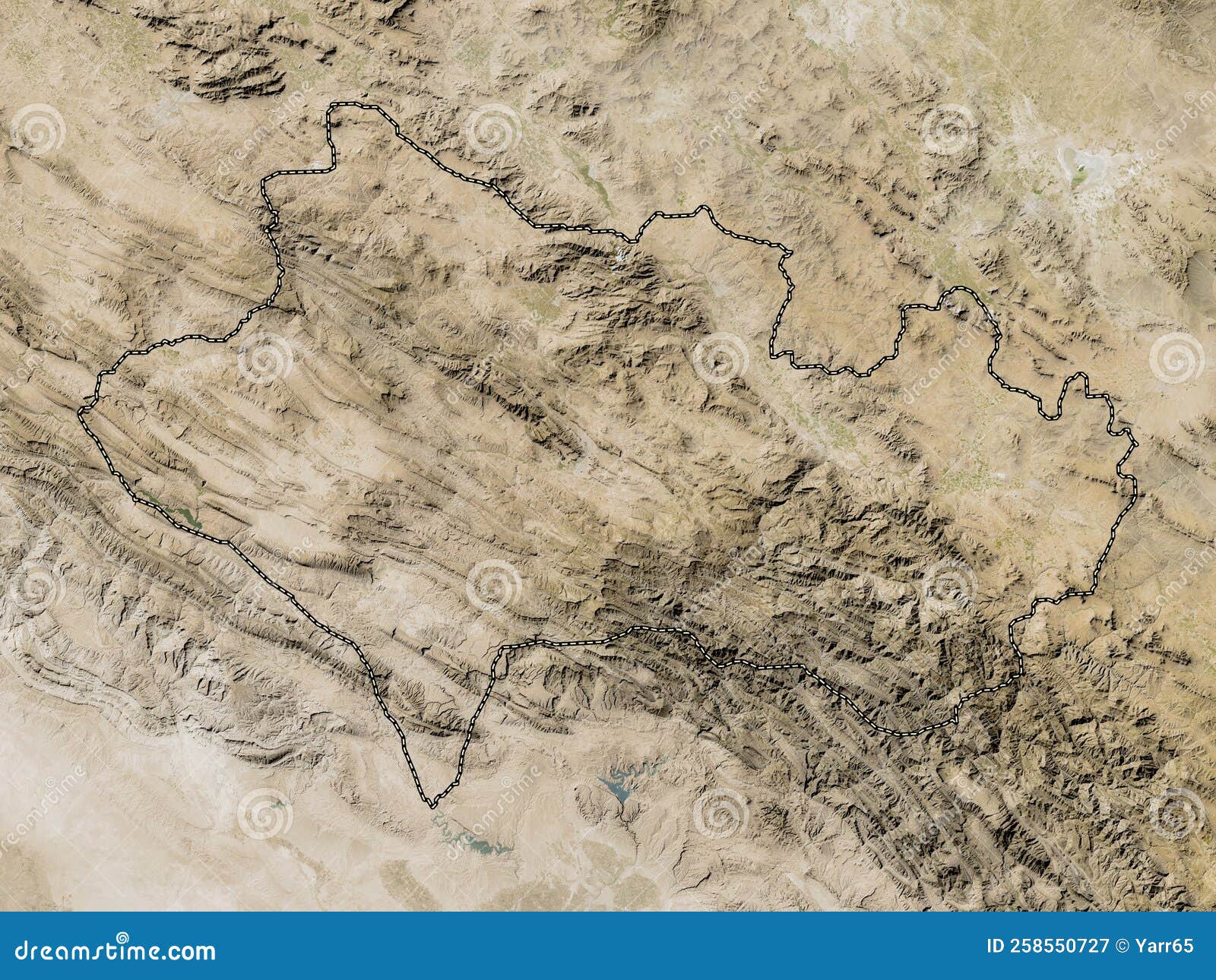 Lorestan, Iran. Low-res Satellite. No Legend Stock Illustration ...