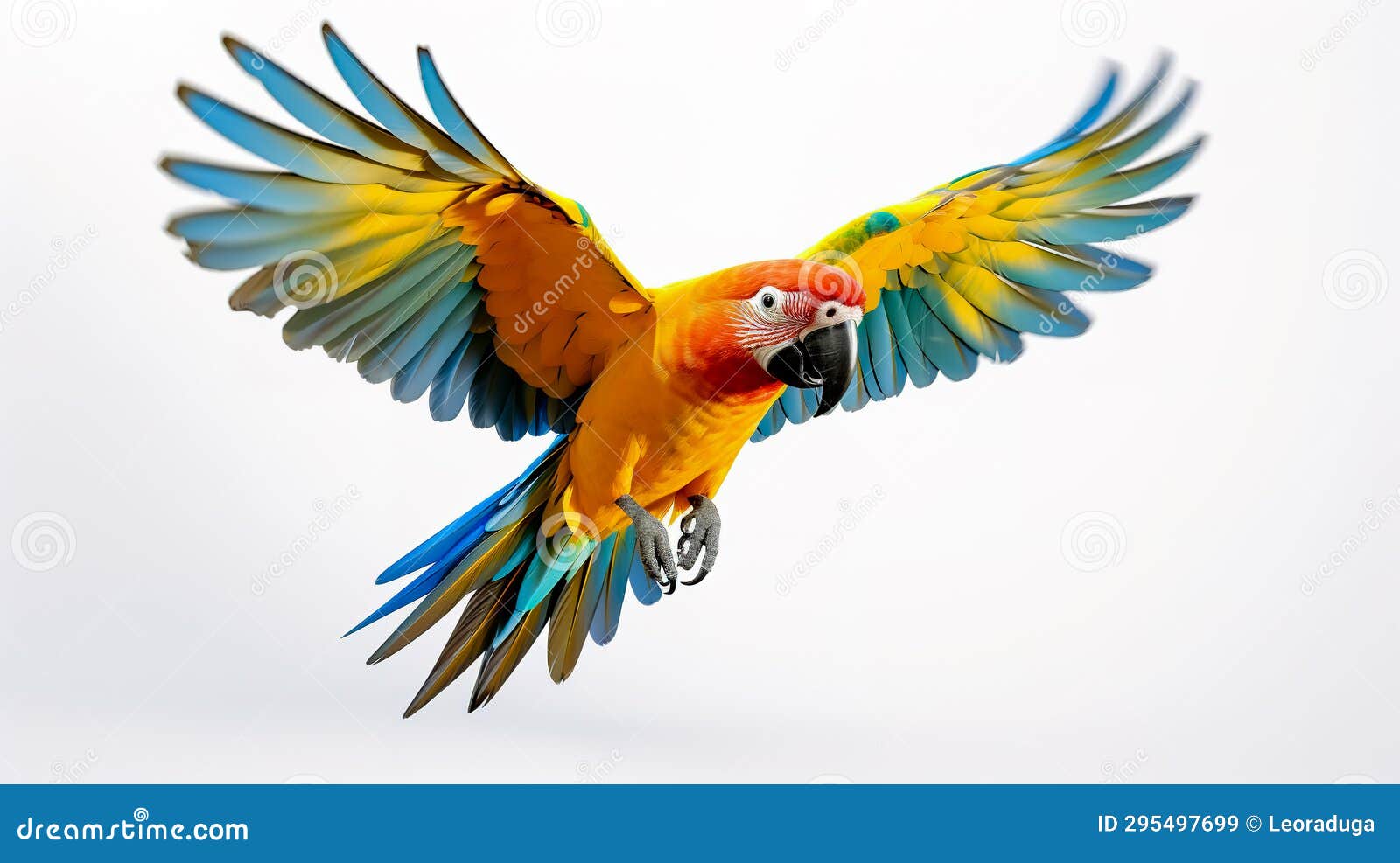 Loro Colorido Volando De Fondo Blanco Imagen de archivo - Imagen de ...