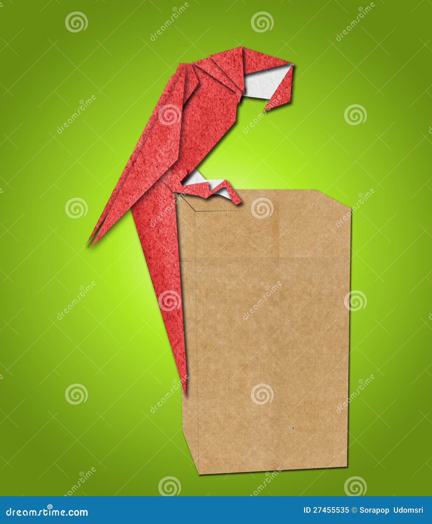 Loro De Origami Hecho Del Papel Stock de ilustración - Ilustración de ...