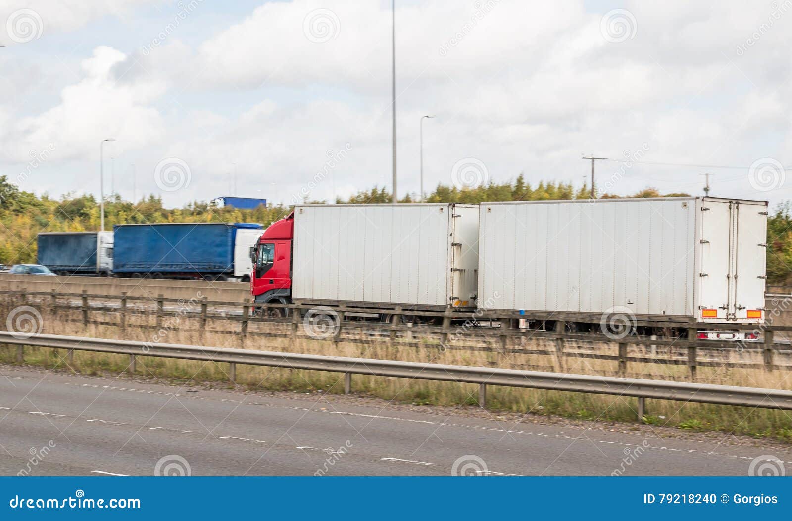 Lorries on the British Motorway Stock Photo - Image of delivery, lift ...