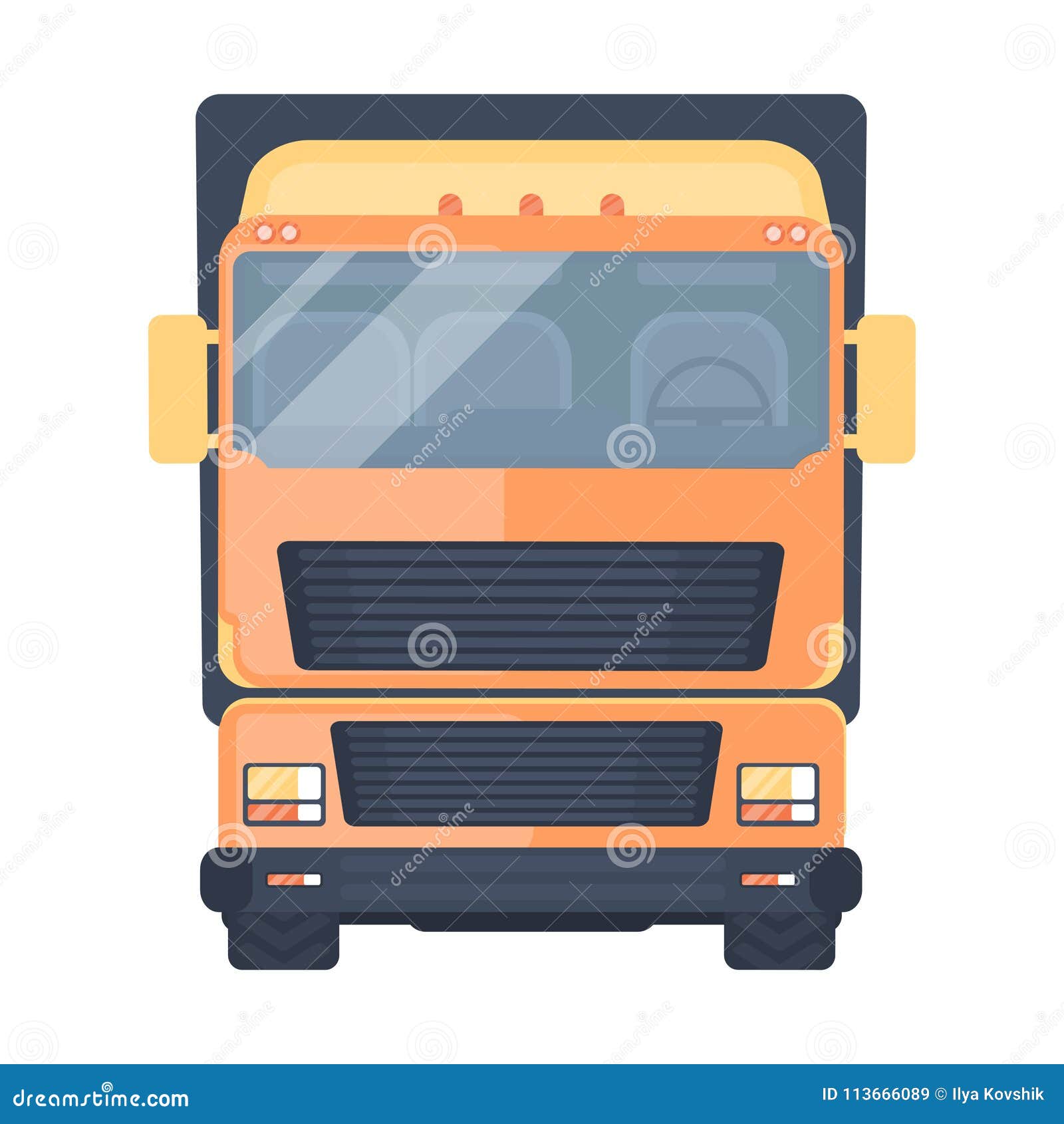 Lorry Car Front View. Heavy Truck for Transportation Various Objects ...