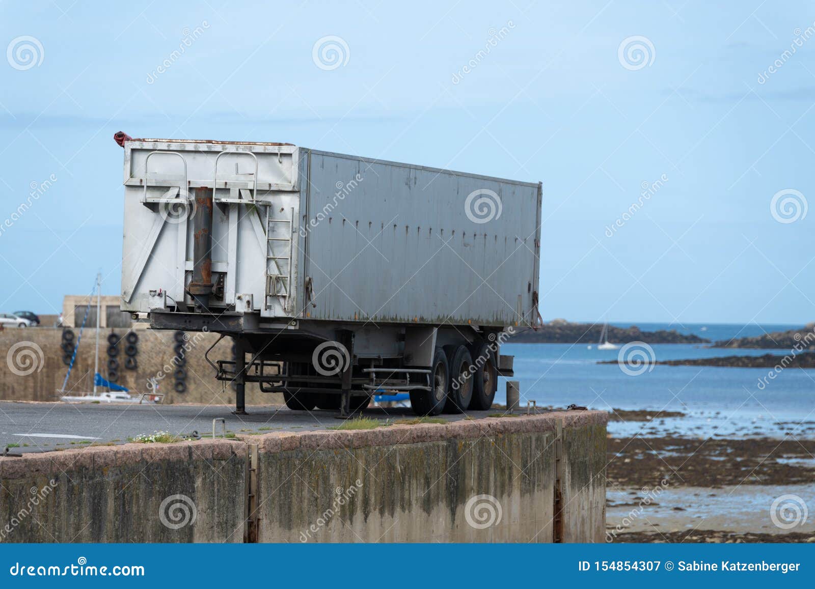 Lorry Container at the Harbour Stock Image - Image of cargo, delivery ...