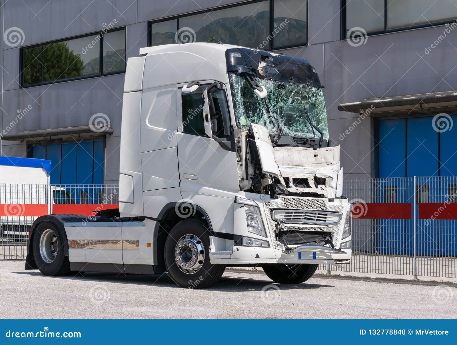 The Lorry Crashed Windshield. Broken Truck. Camion after the Accident ...