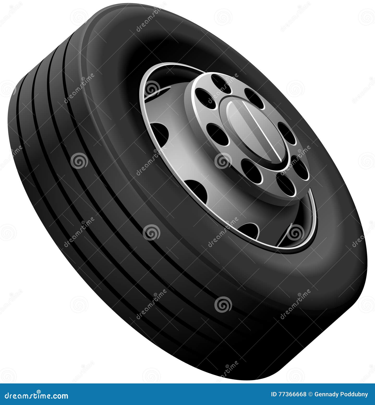 Truck Fore Wheel Cartoon Vector | CartoonDealer.com #77366745
