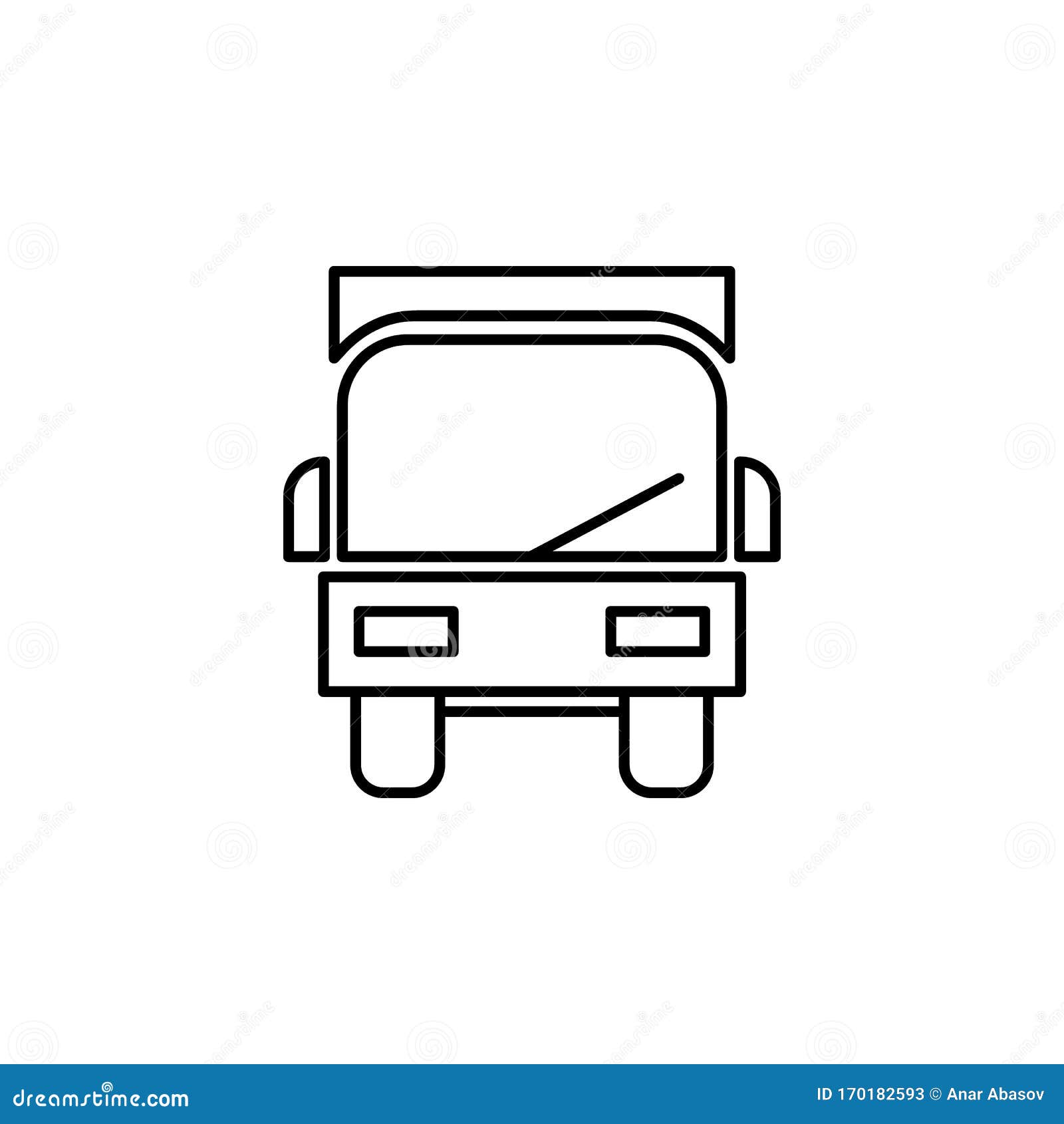 Lorry from the Front Outline Icon. Element of Logistic Icon for Mobile ...