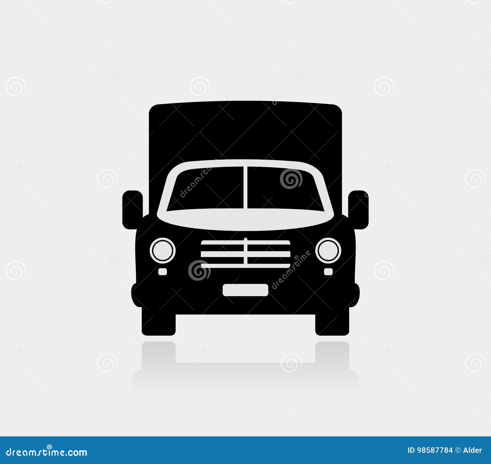 Lorry icon stock vector. Illustration of artwork, front - 98587784