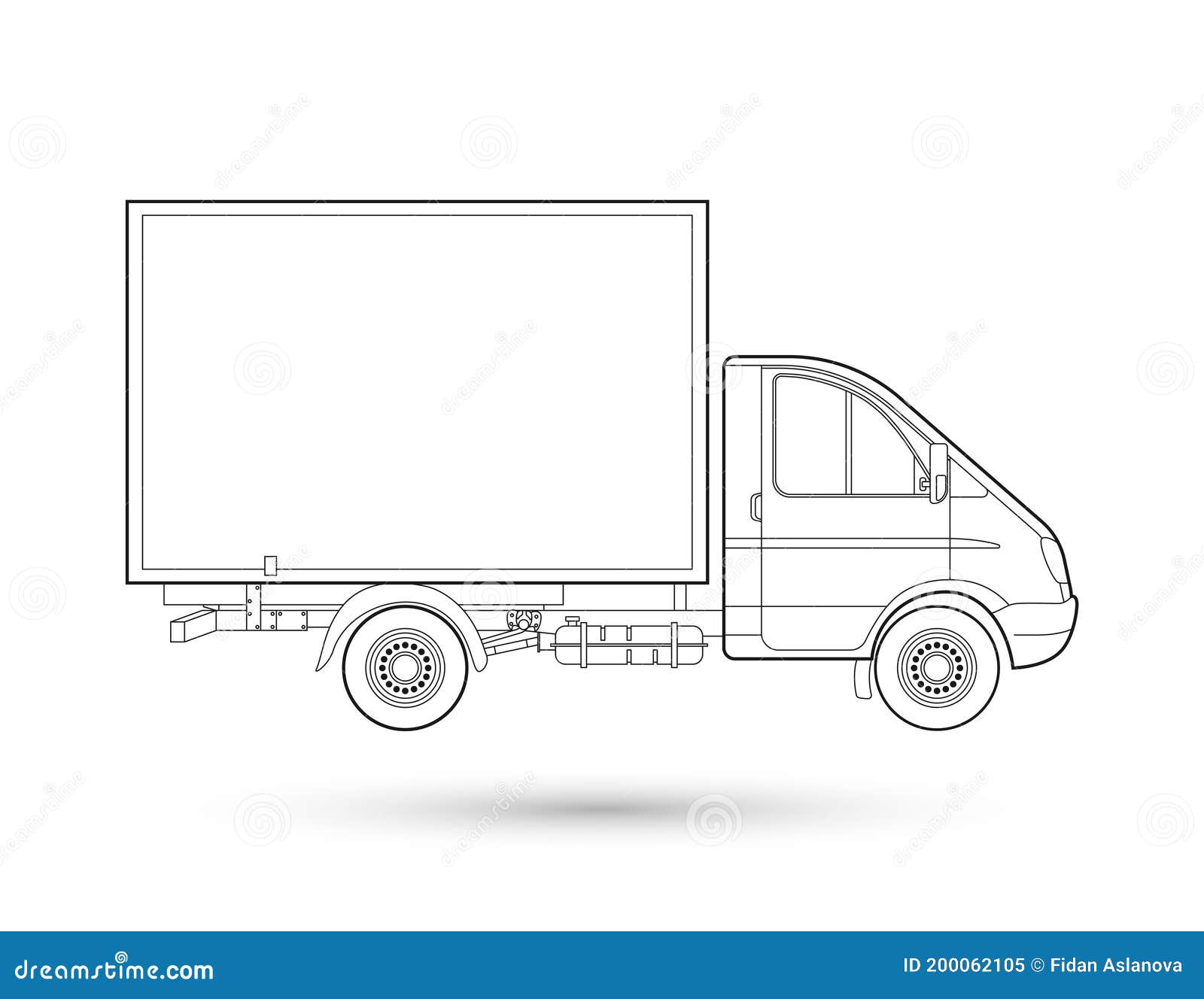 Lorry Icon. Isolated Technical Drawing Stock Vector - Illustration of ...