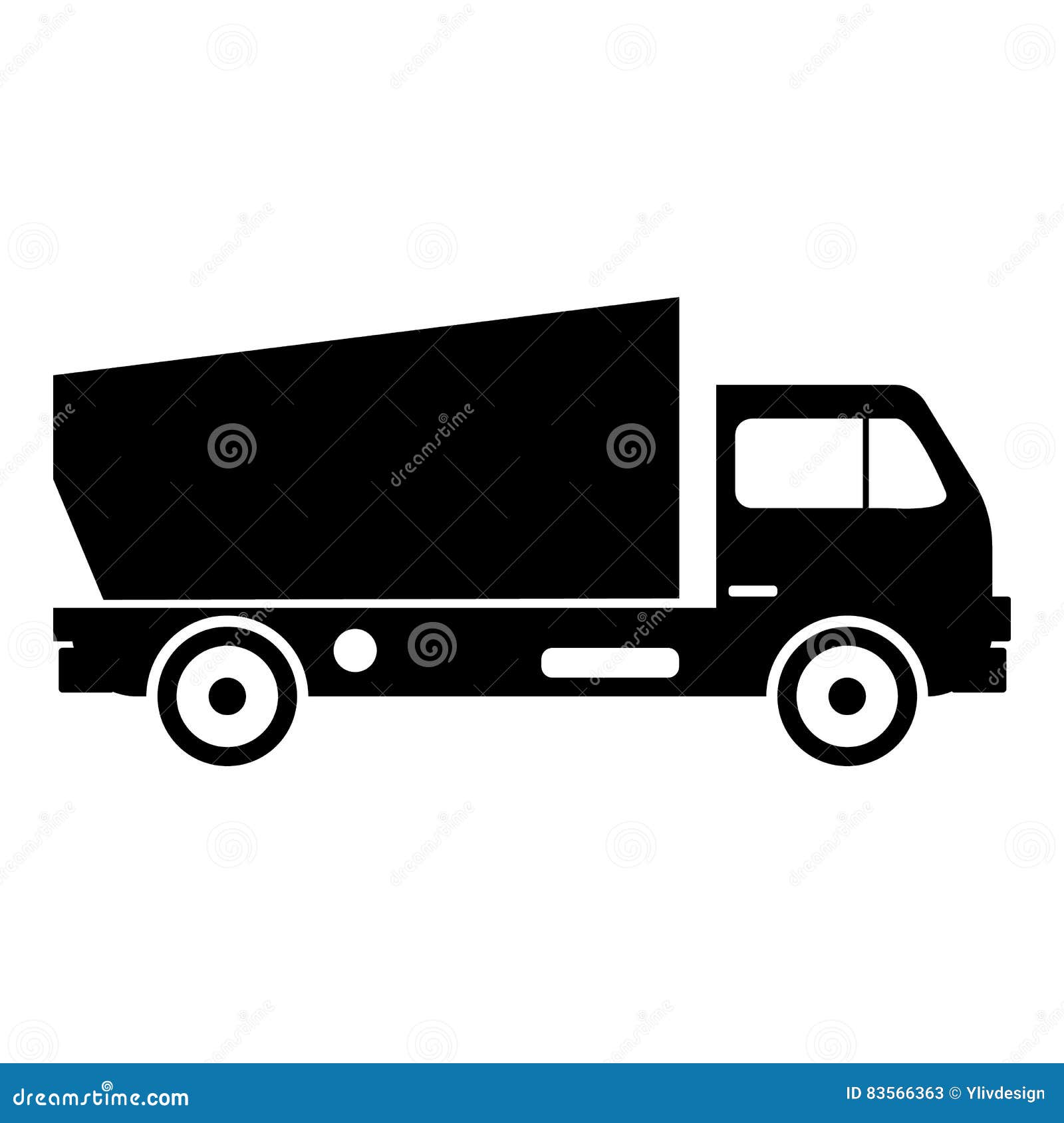 Lorry icon, simple style stock vector. Illustration of black - 83566363