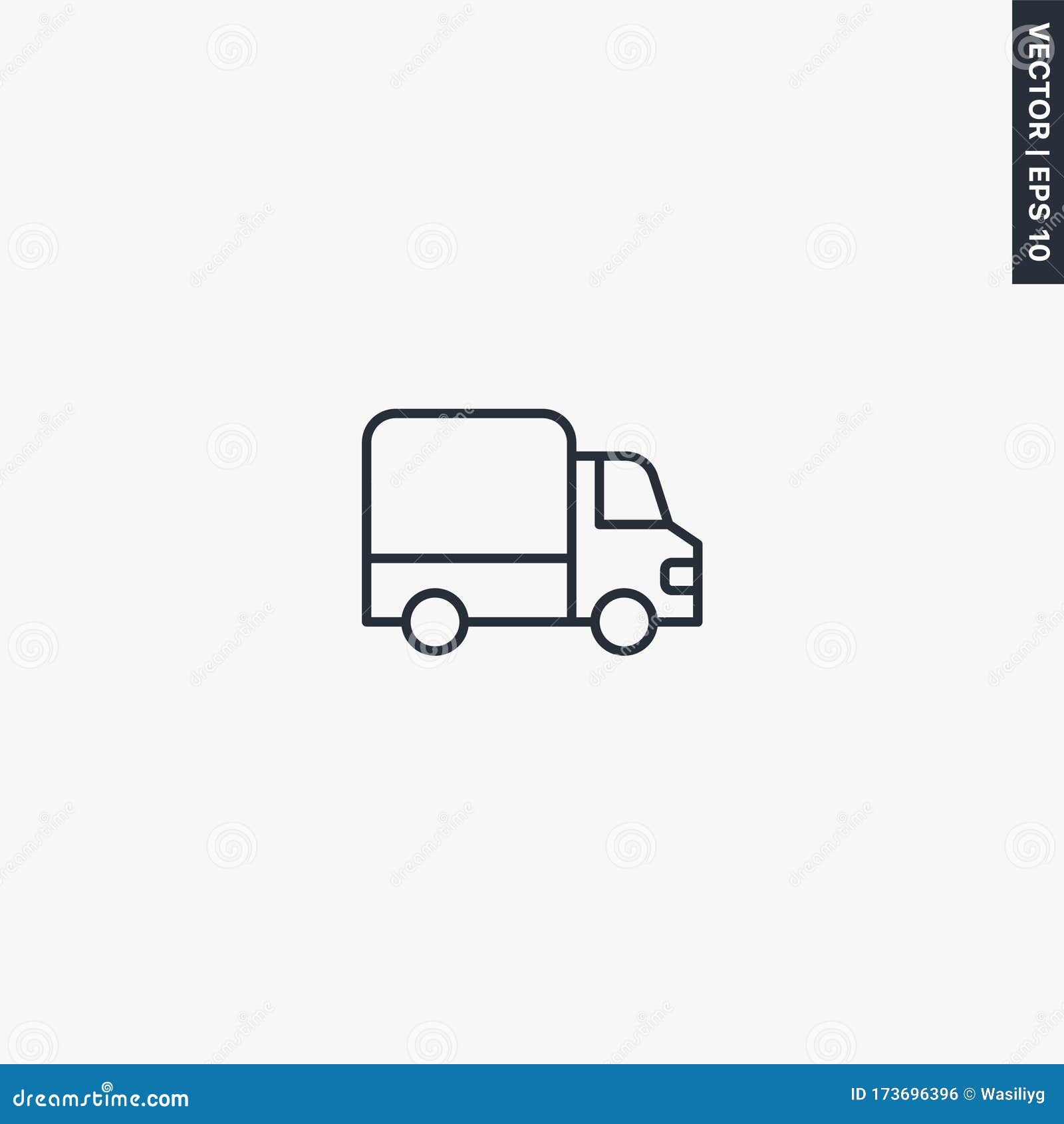 Lorry, Linear Style Sign for Mobile Concept and Web Design Stock Vector ...