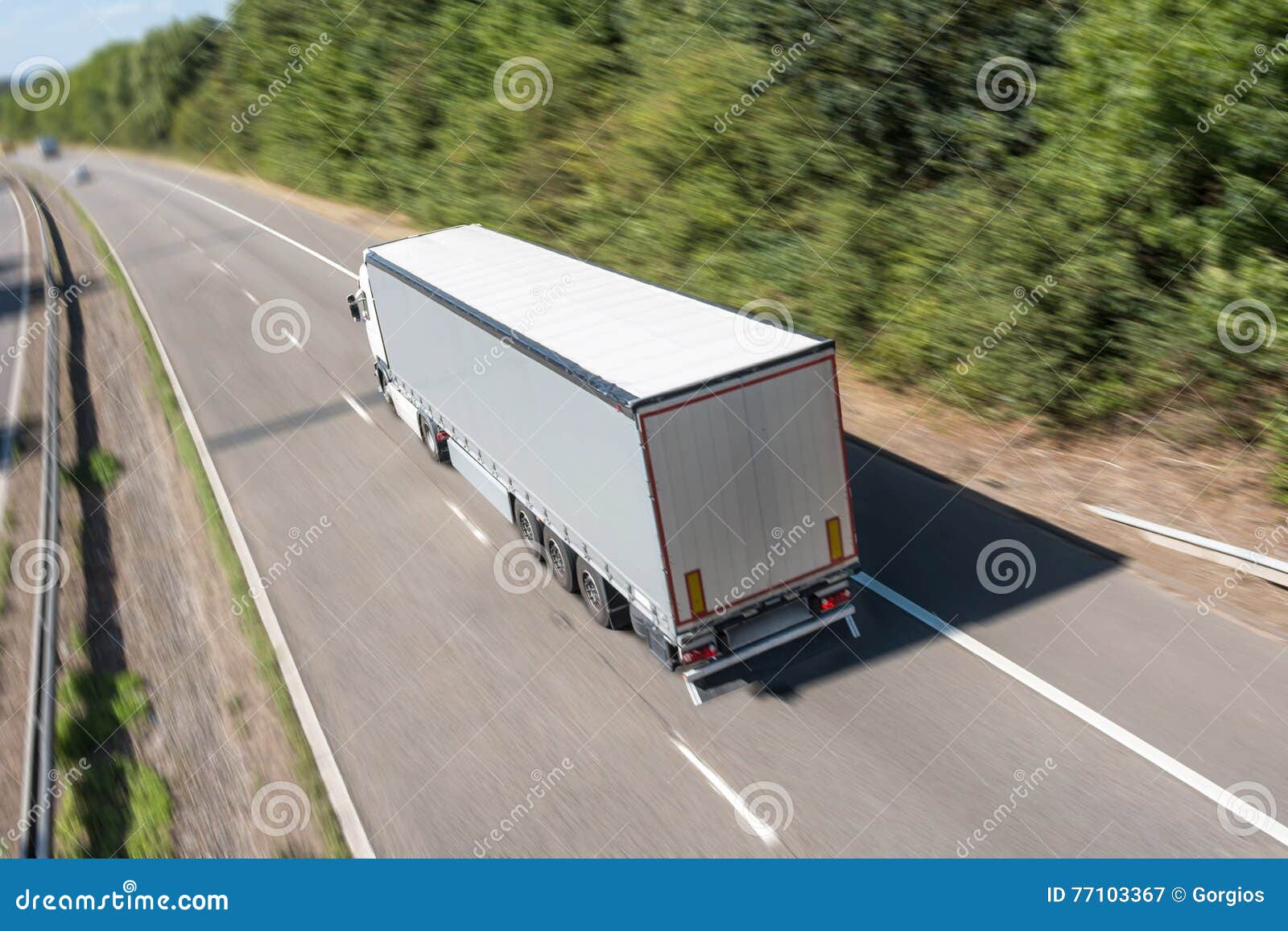 Lorry in Motion on the Motorway Stock Image - Image of company, bridge ...