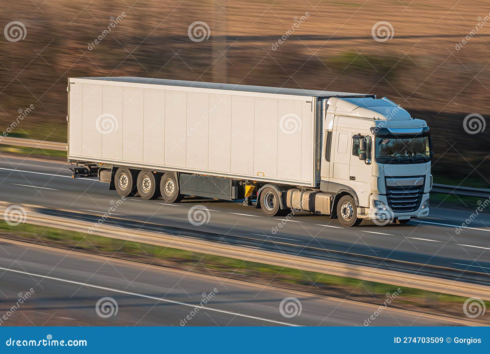 Lorry in Motion on the Motorway Stock Image - Image of blank ...