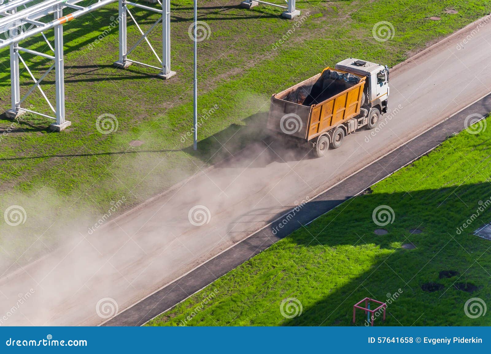 Dust From Lorry Sunset Road Background Stock Photography ...
