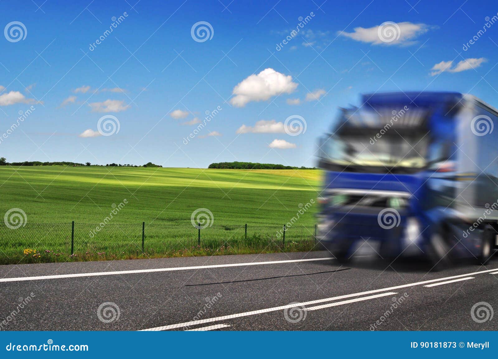 Lorry on road stock image. Image of heavy, lorry, spedition - 90181873