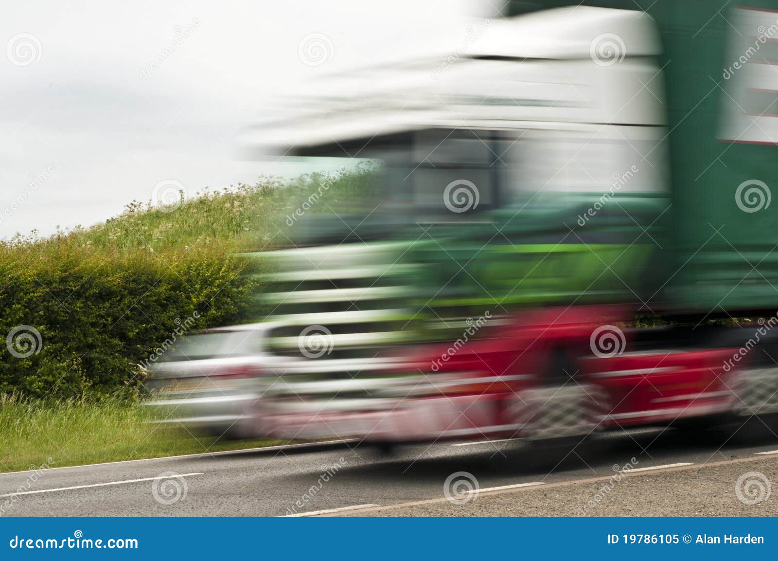 Lorry speeding on its way stock image. Image of view - 19786105