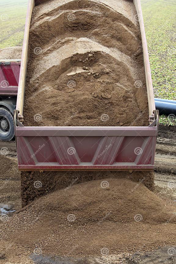 Lorry tipping sand stock photo. Image of heap, tipping - 19413562