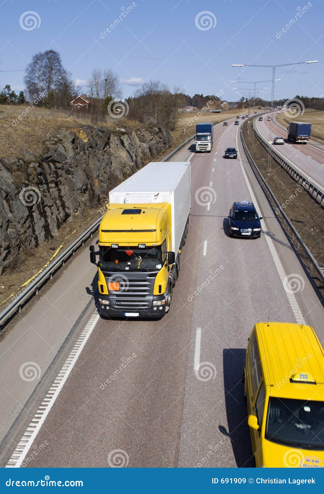 Lorry with traffic stock image. Image of industry, transport - 691909