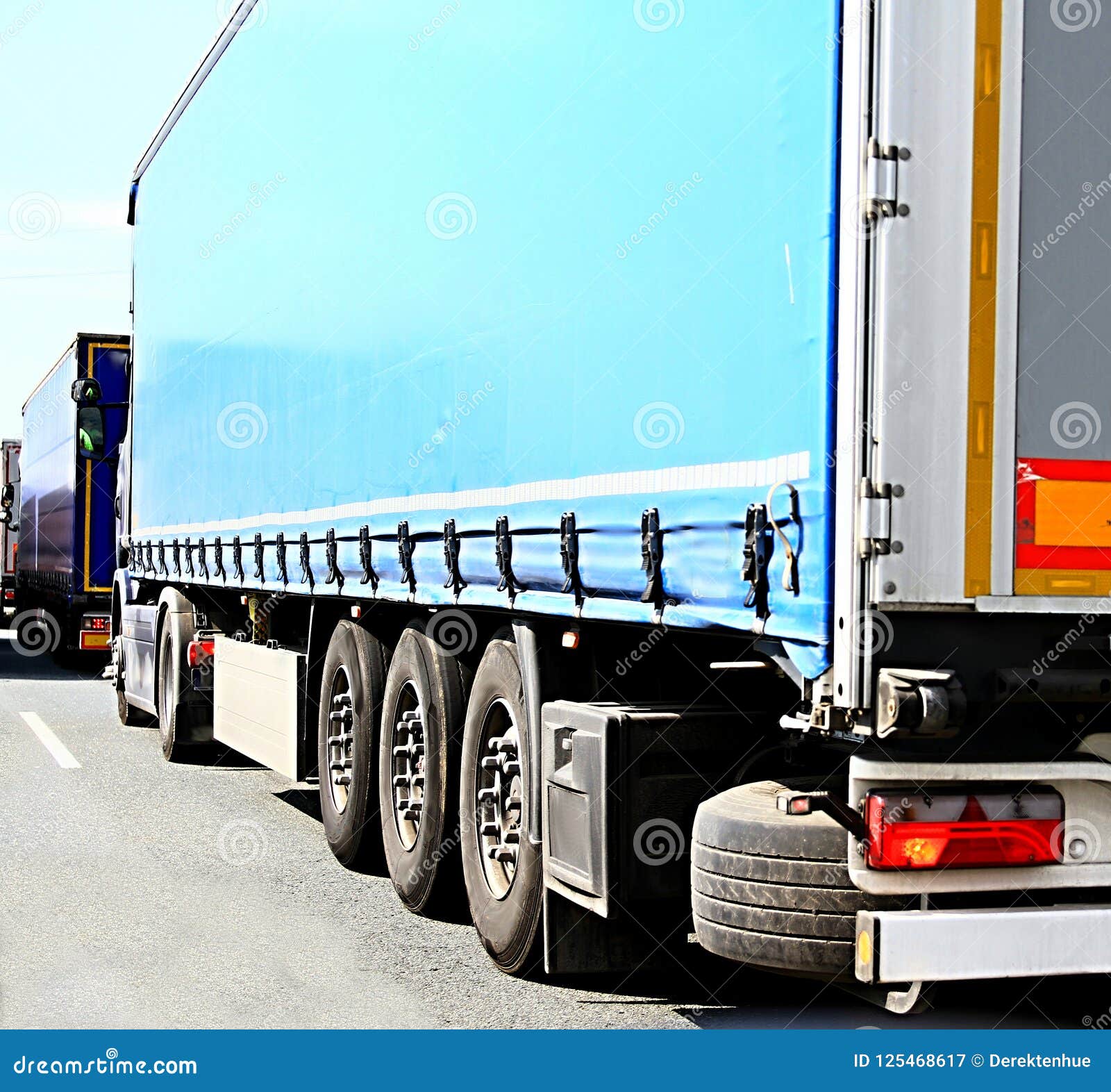 Lorry in a traffic jam stock image. Image of power, cargo - 125468617