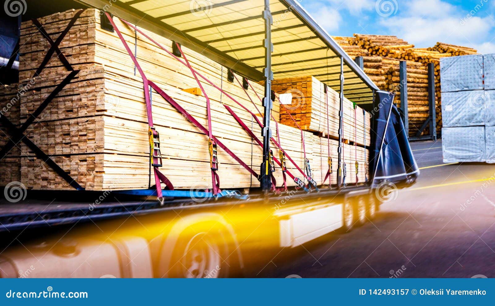 The Lorry Trailer in a Warehouse . Stock Image - Image of export ...
