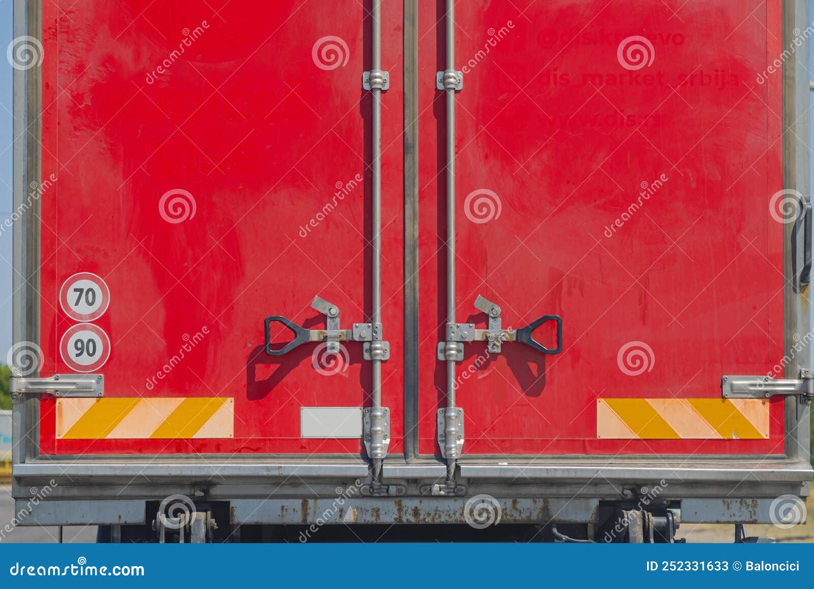 Lorry Truck Doors stock image. Image of stickers, insulated - 252331633