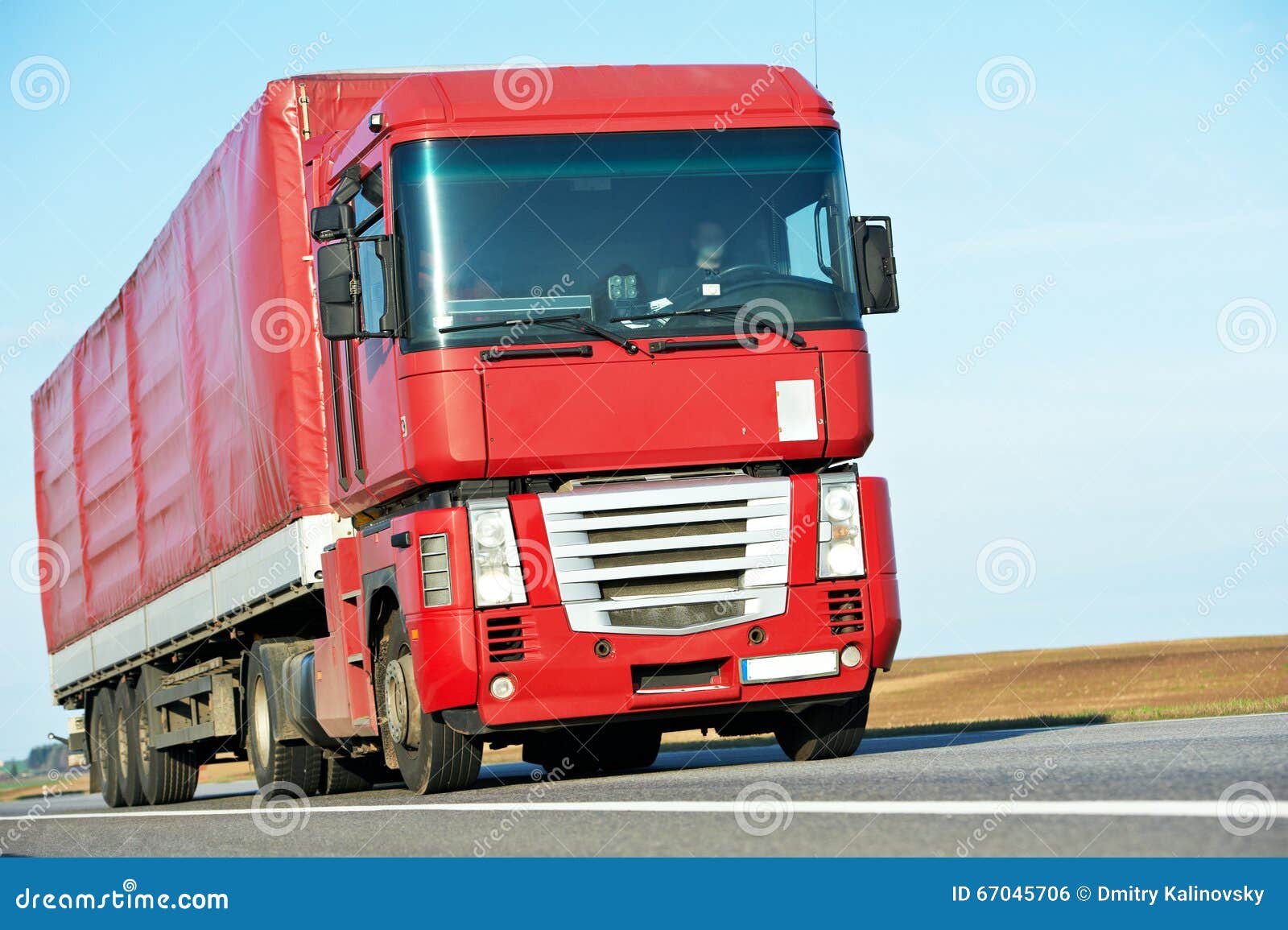 Lorry Truck on Highway Road Stock Photo - Image of machinery ...
