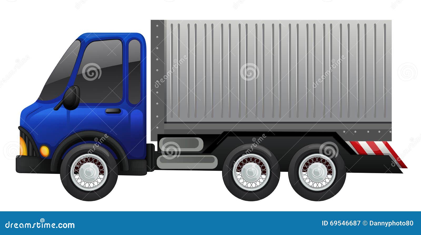 US Lorry Truck, LKW TIR From The Front Detailed Vector Illustration ...