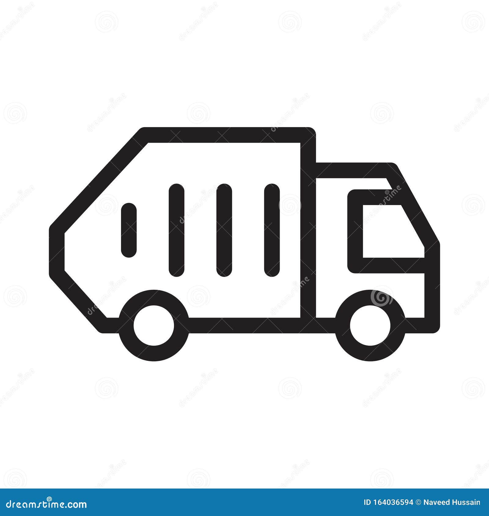 Lorry Vector Thin Line Icon Stock Illustration - Illustration of sign ...