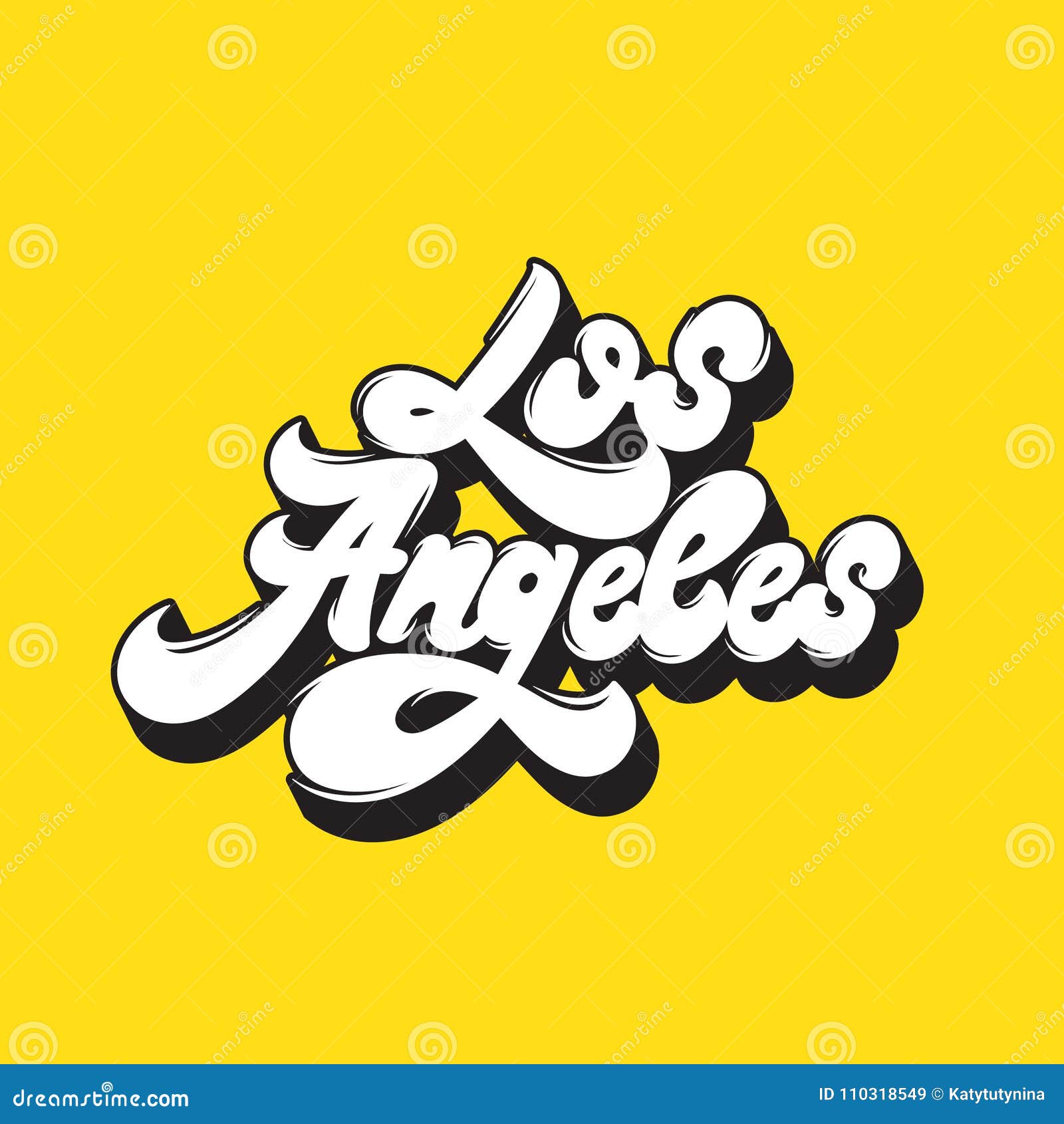Los Ángeles Letras Manuscritas Del Vector Ilustración del Vector ...