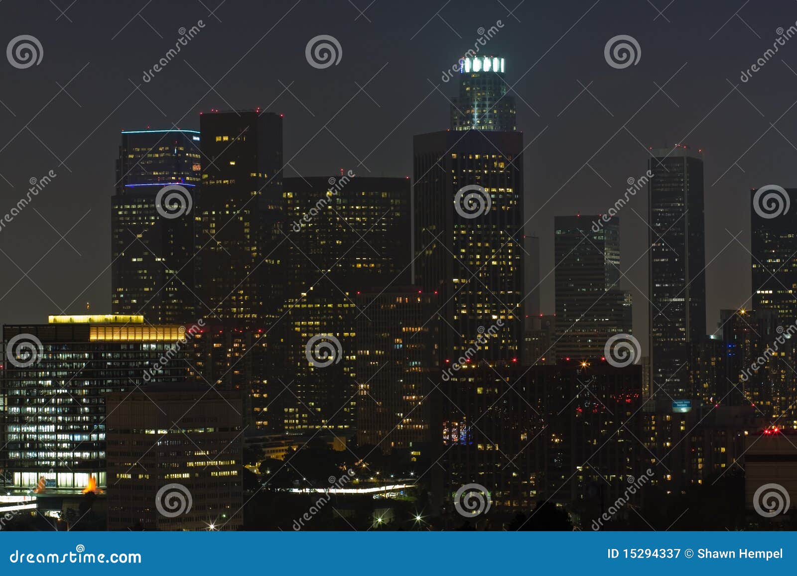 Los Angeles stock image. Image of glowing, dark, business - 15294337
