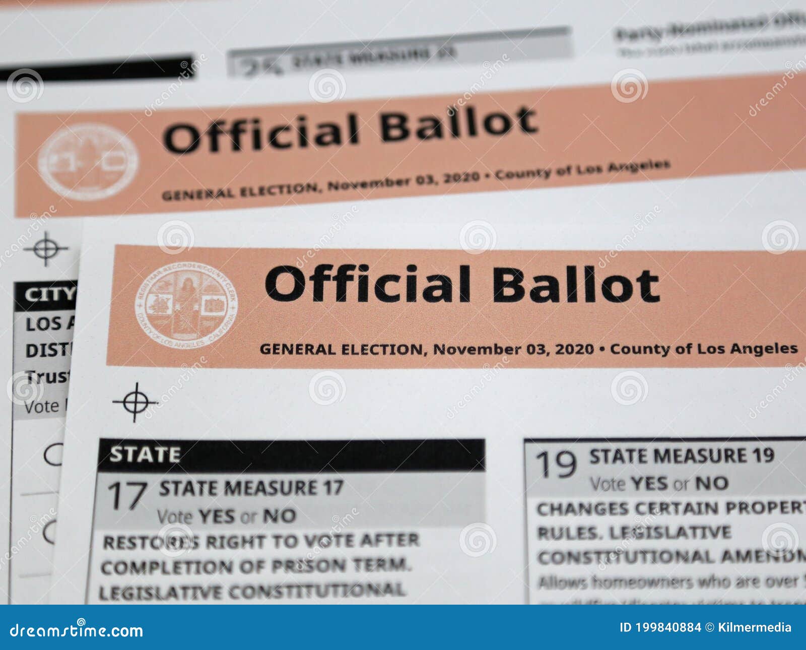Official Vote By Mail Ballot For Los Angeles California In 2020