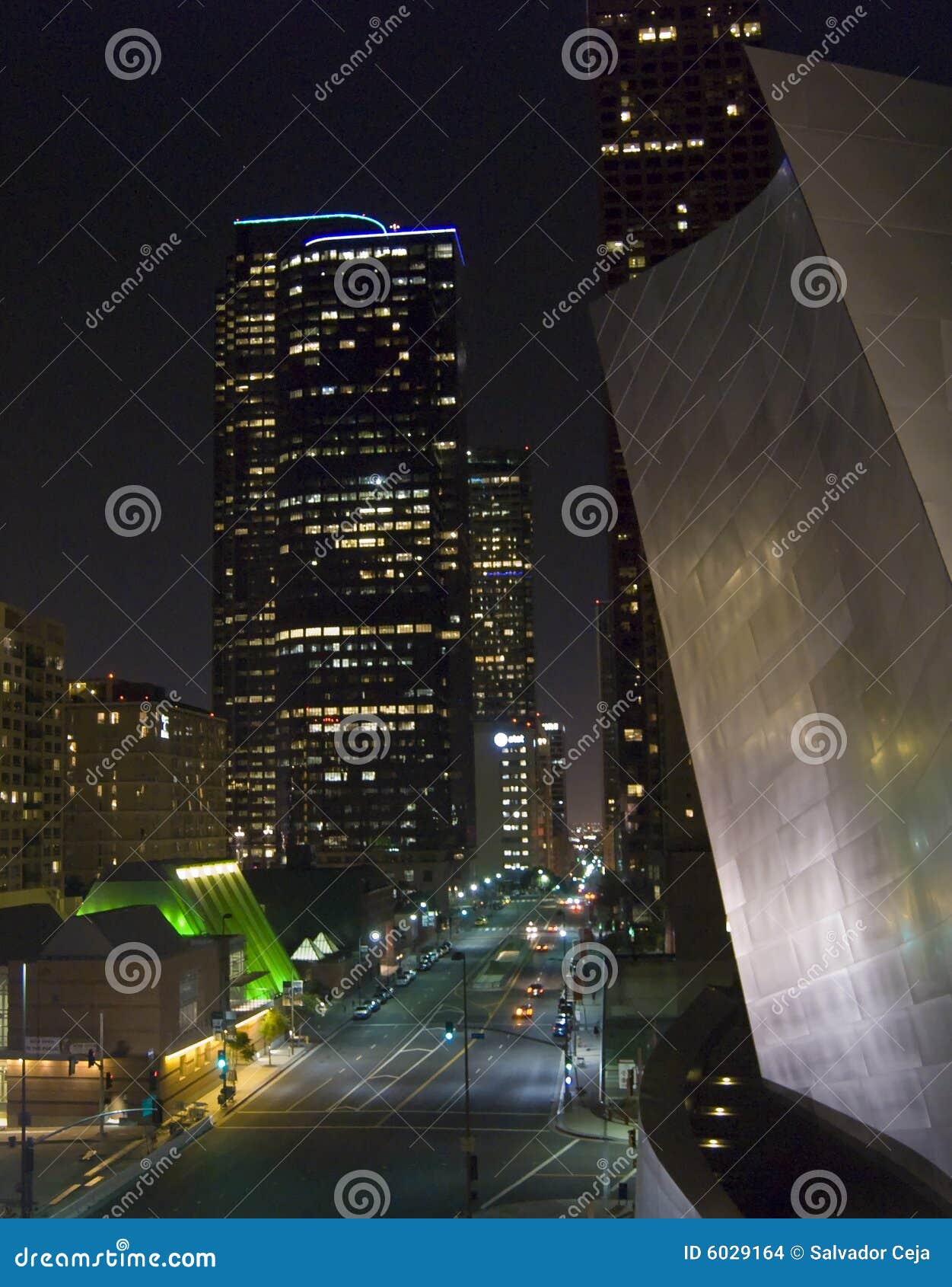 Los Angeles California Night Stock Photo - Image of business, hollywood ...