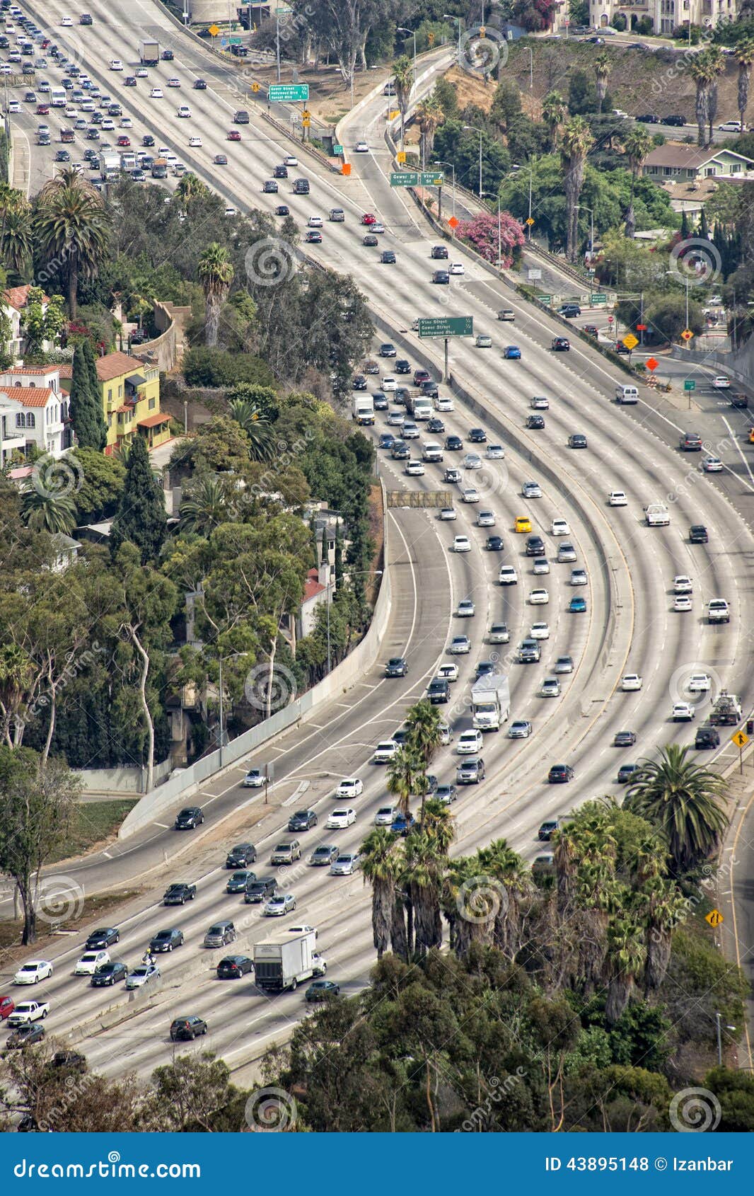 Los Angeles Congested Highway Stock Photo - Image of freeway, stress ...