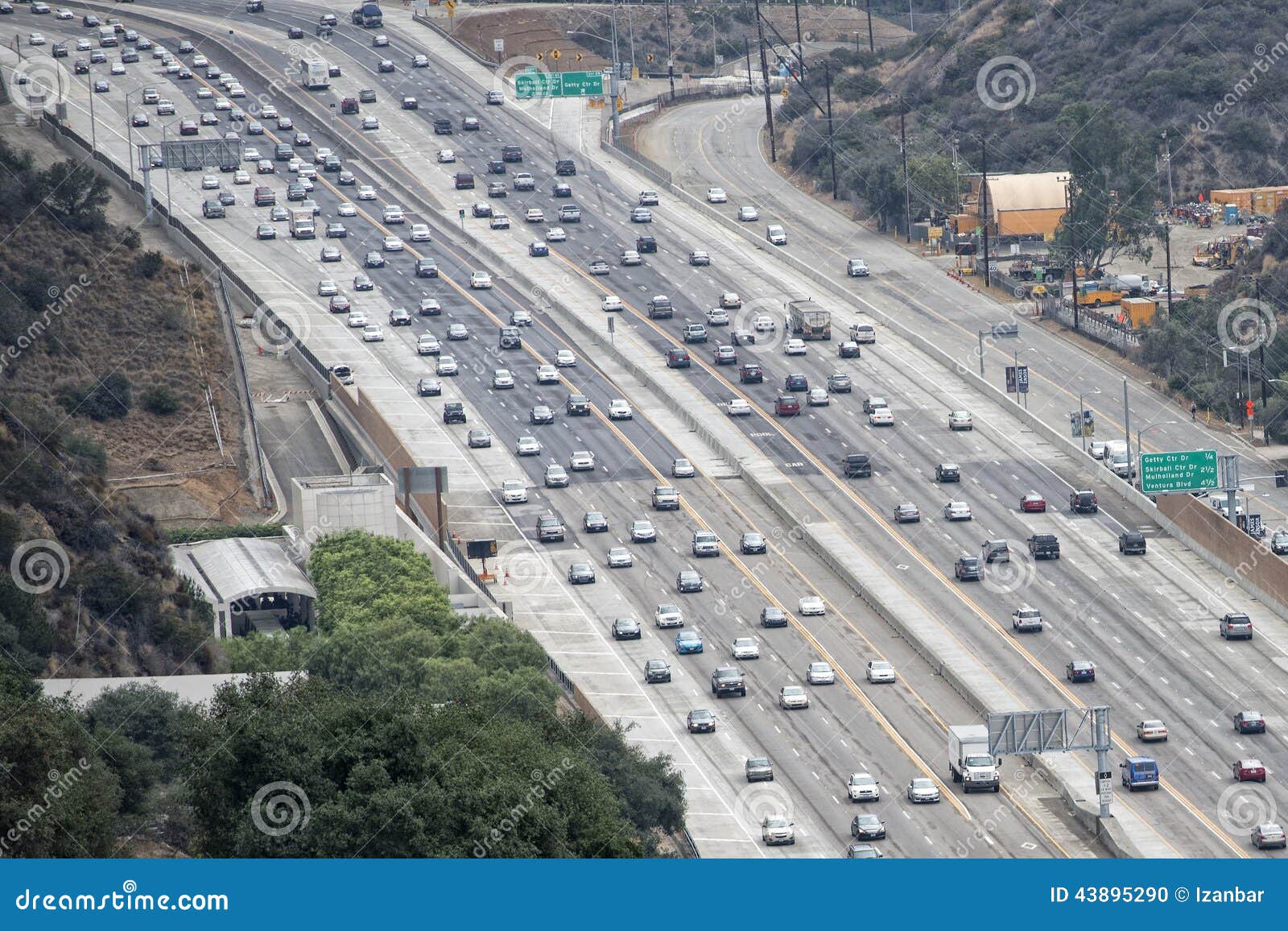 Los Angeles Congested Highway Stock Photo - Image of merging, freeway ...