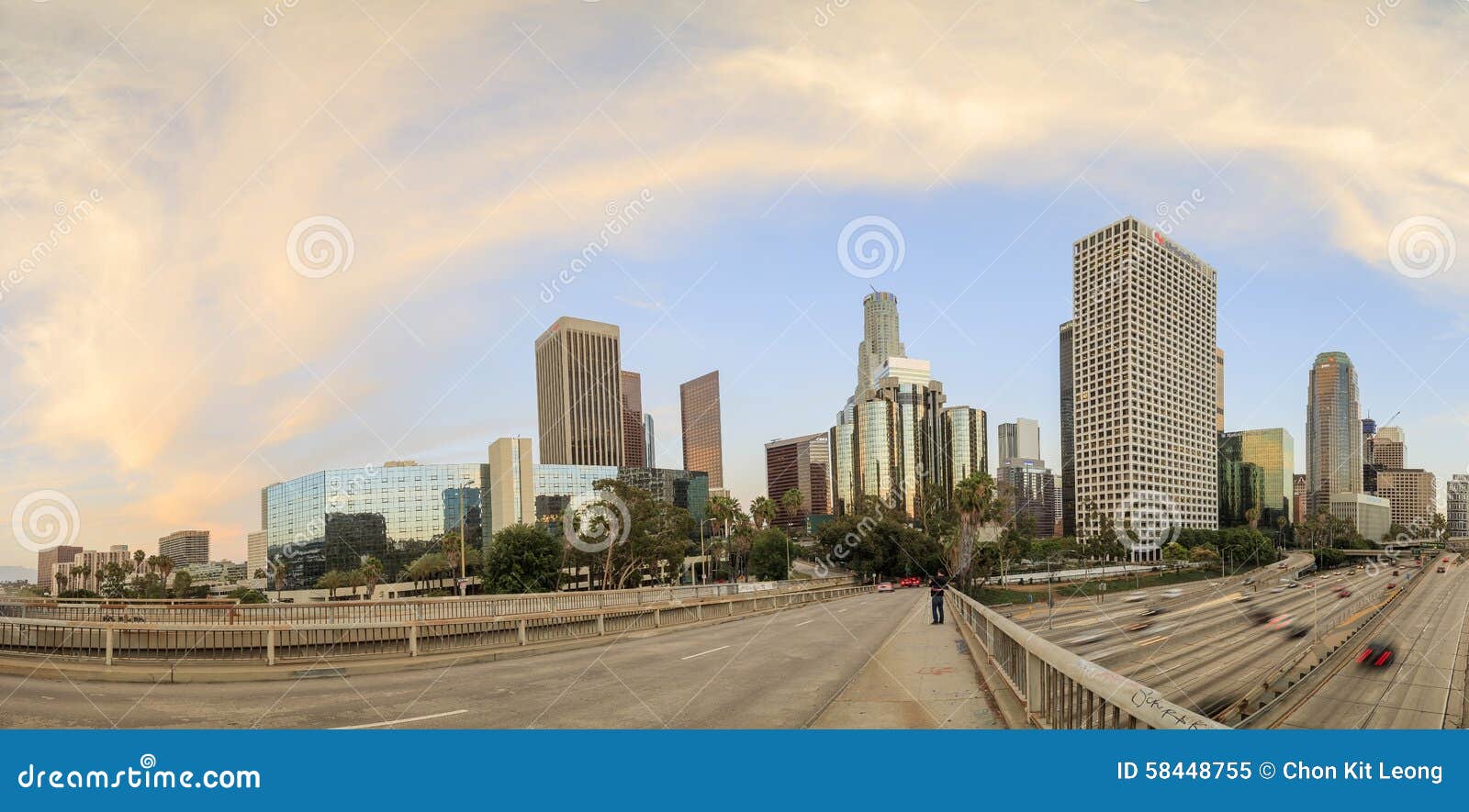 Los Angeles Downtown Night Scene Editorial Image - Image of downtown ...