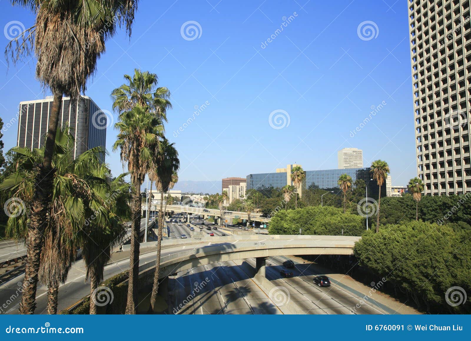 Los Angeles freeway stock image. Image of district, famous - 6760091