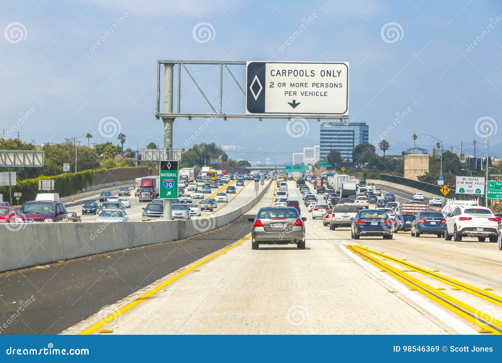 Los Angeles Freeway Traffic Editorial Stock Image - Image of cars ...