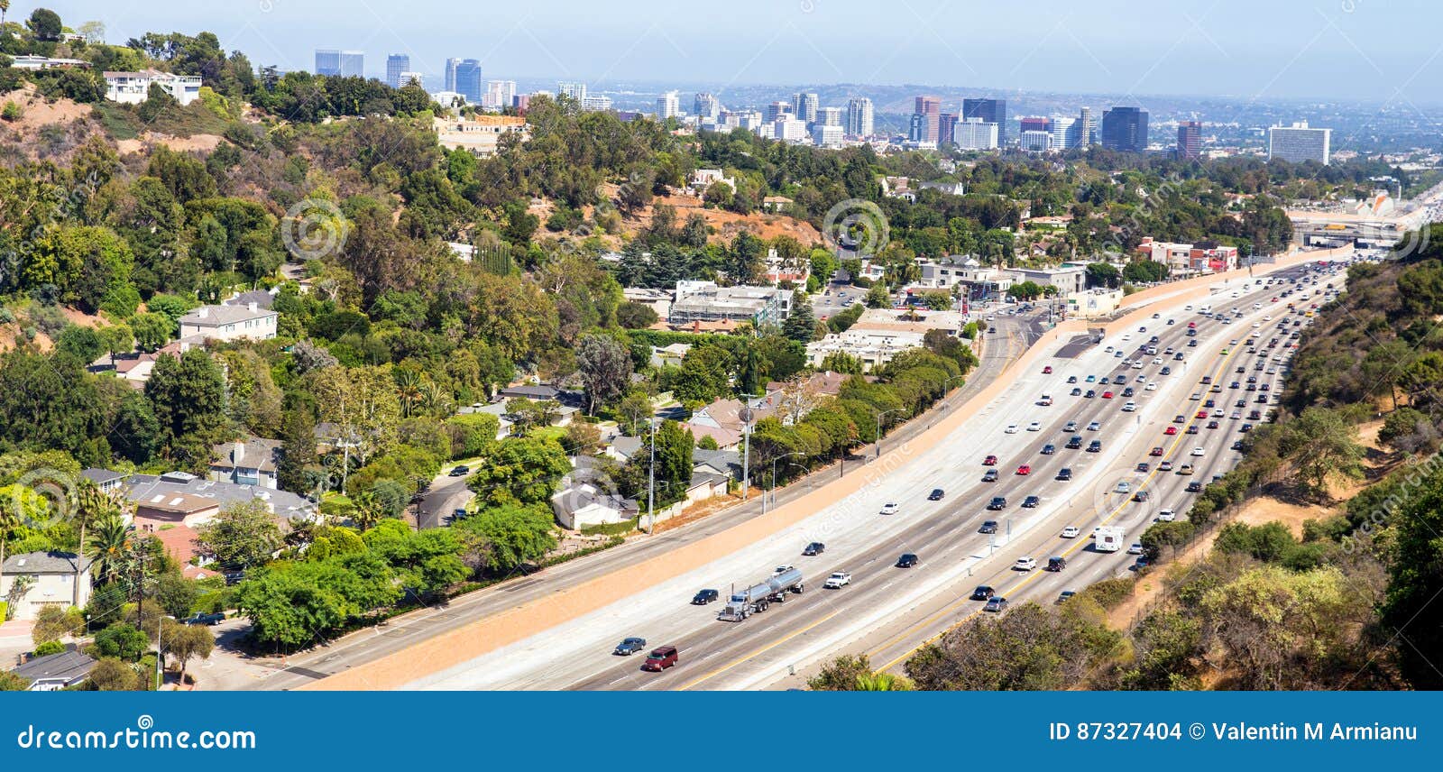 Los Angeles highway stock photo. Image of america, lane - 87327404