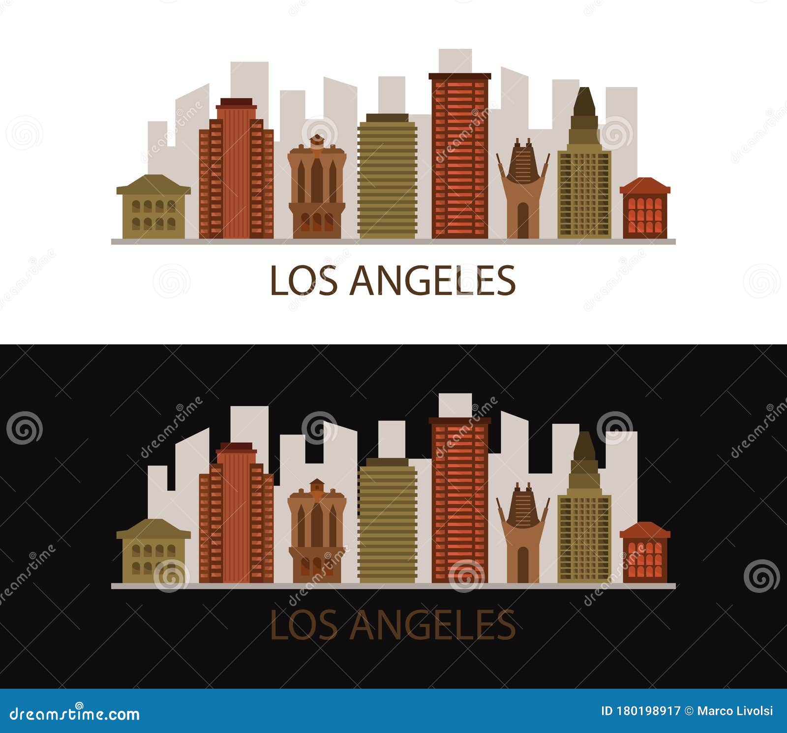Los Angeles Icon Illustrated in Vector on White Background Stock ...