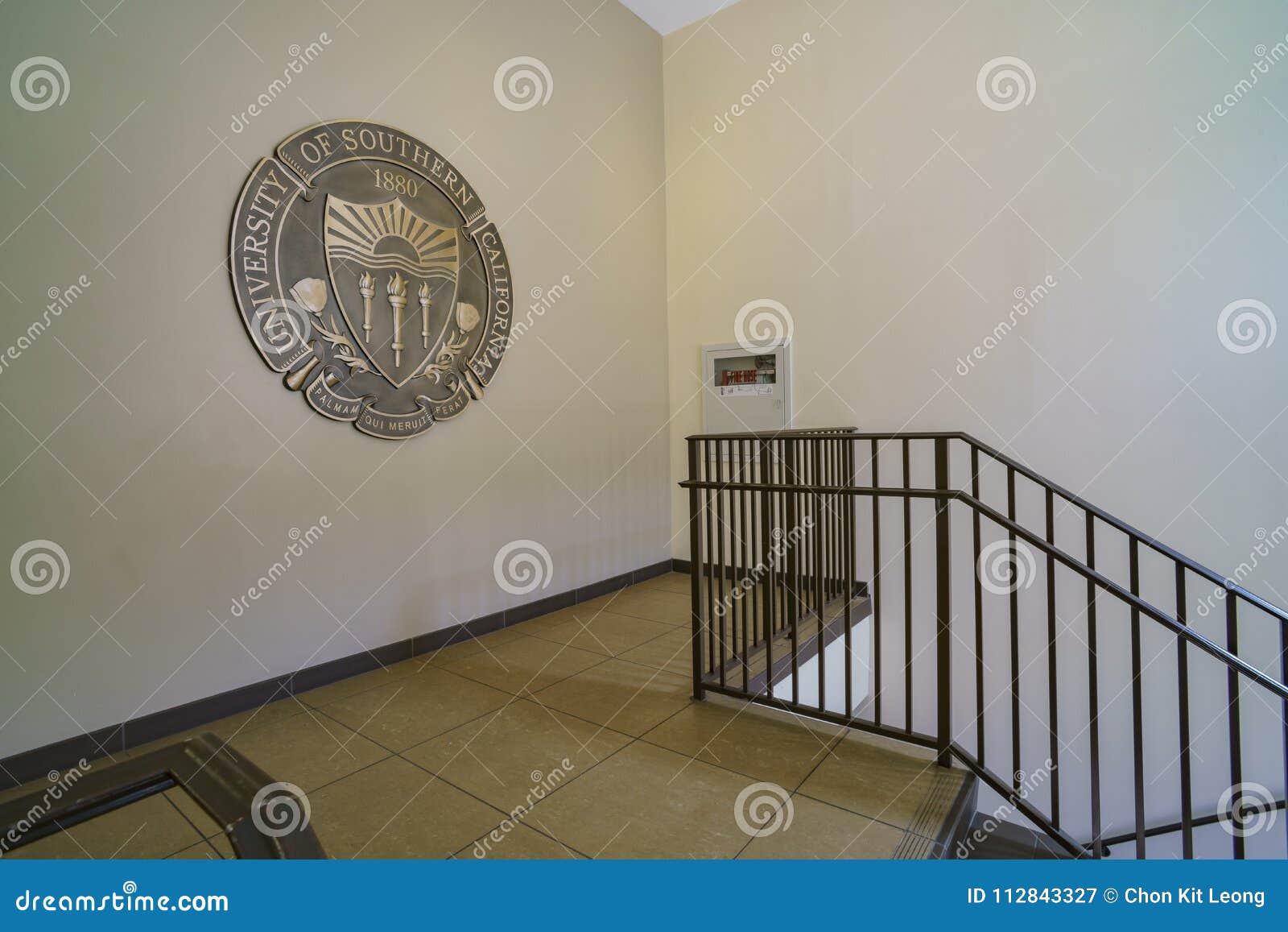 USC Logo inside a building editorial photography. Image of logo - 112843327