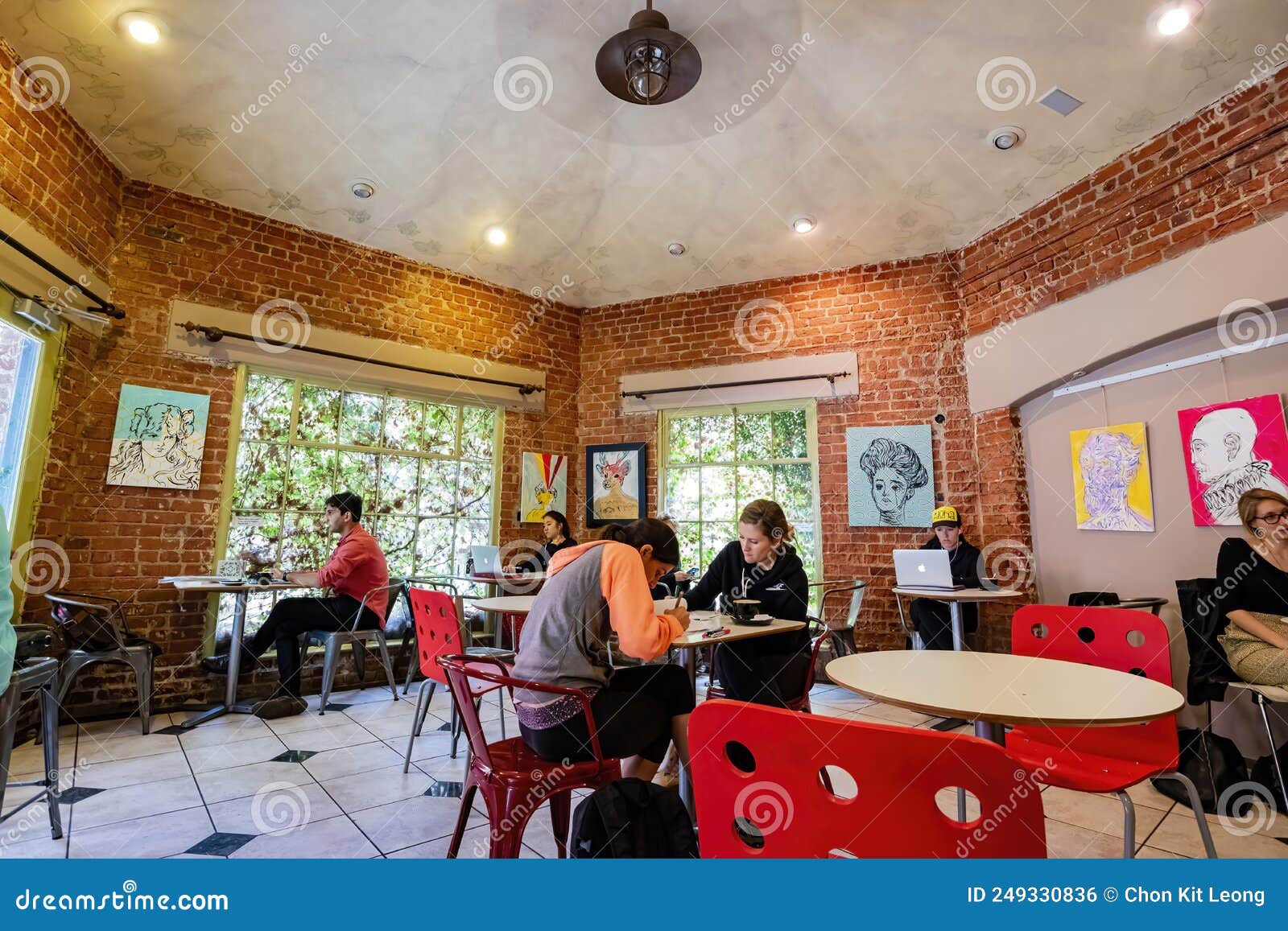 Interior View of a Modern Simple Restaurant Editorial Photo - Image of ...