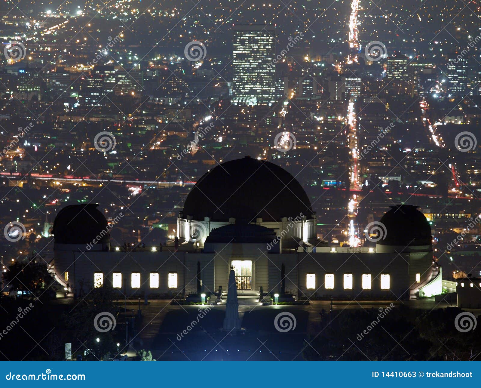 Los Angeles at Night stock image. Image of lights, city - 14410663