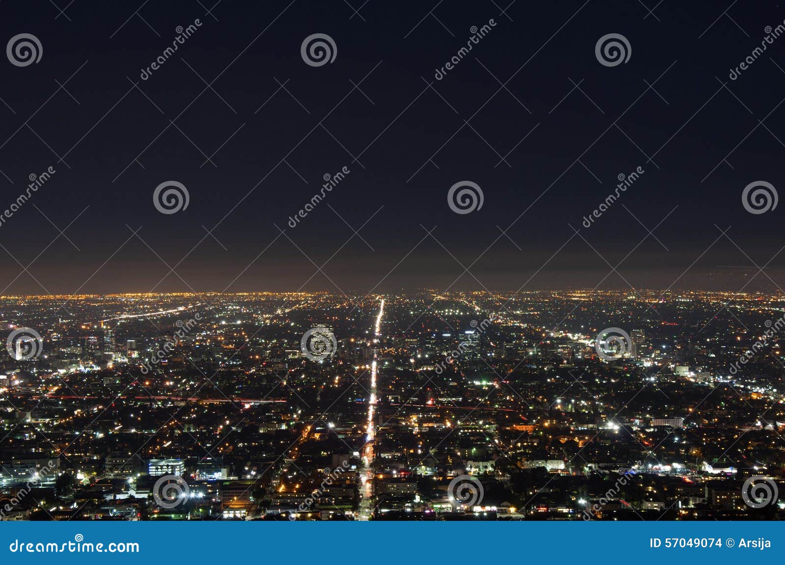 Los Angeles at night stock photo. Image of angeles, landscape - 57049074