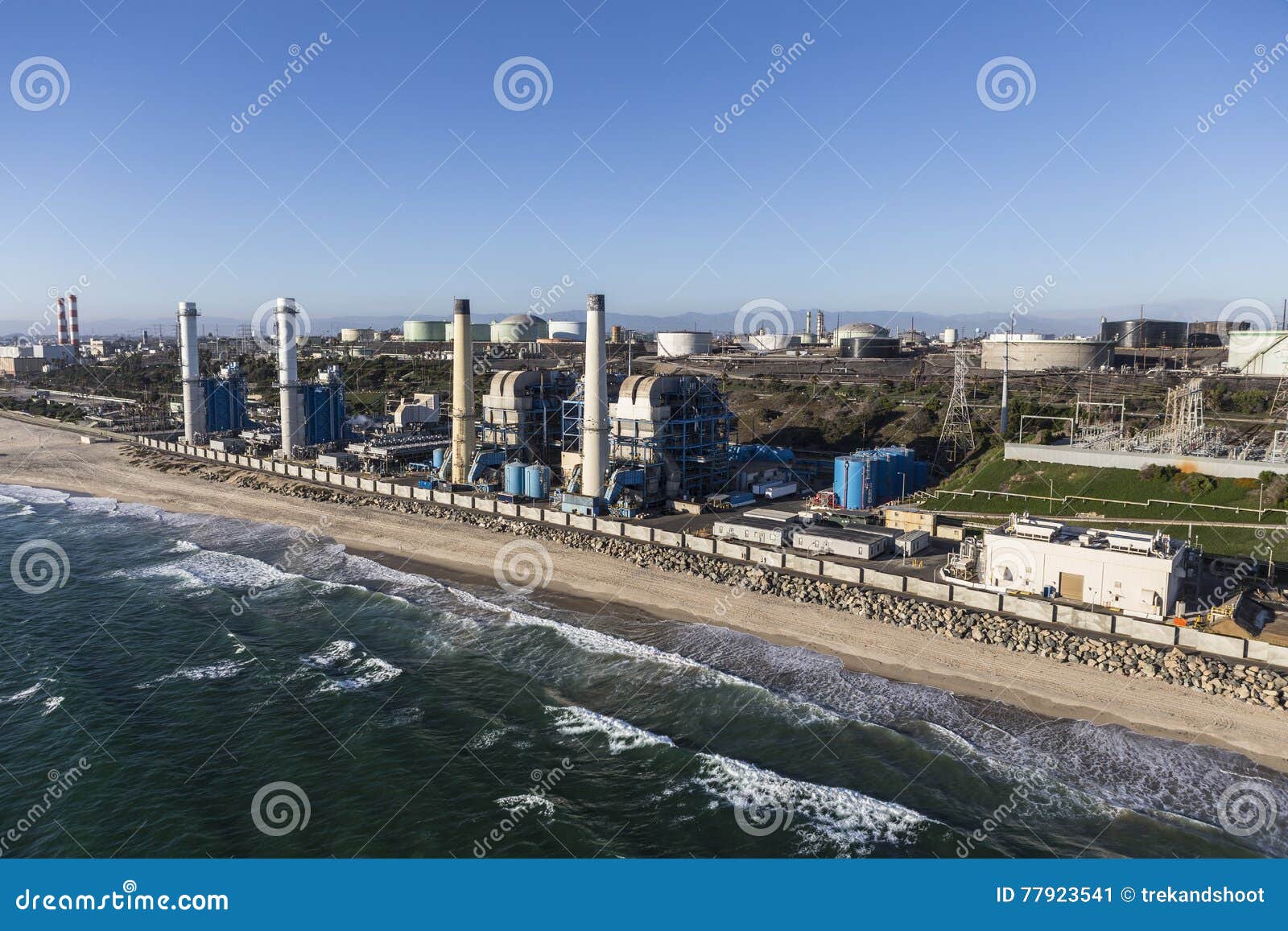 Los Angeles Seaside Power Generation Facilities Stock Image - Image of ...