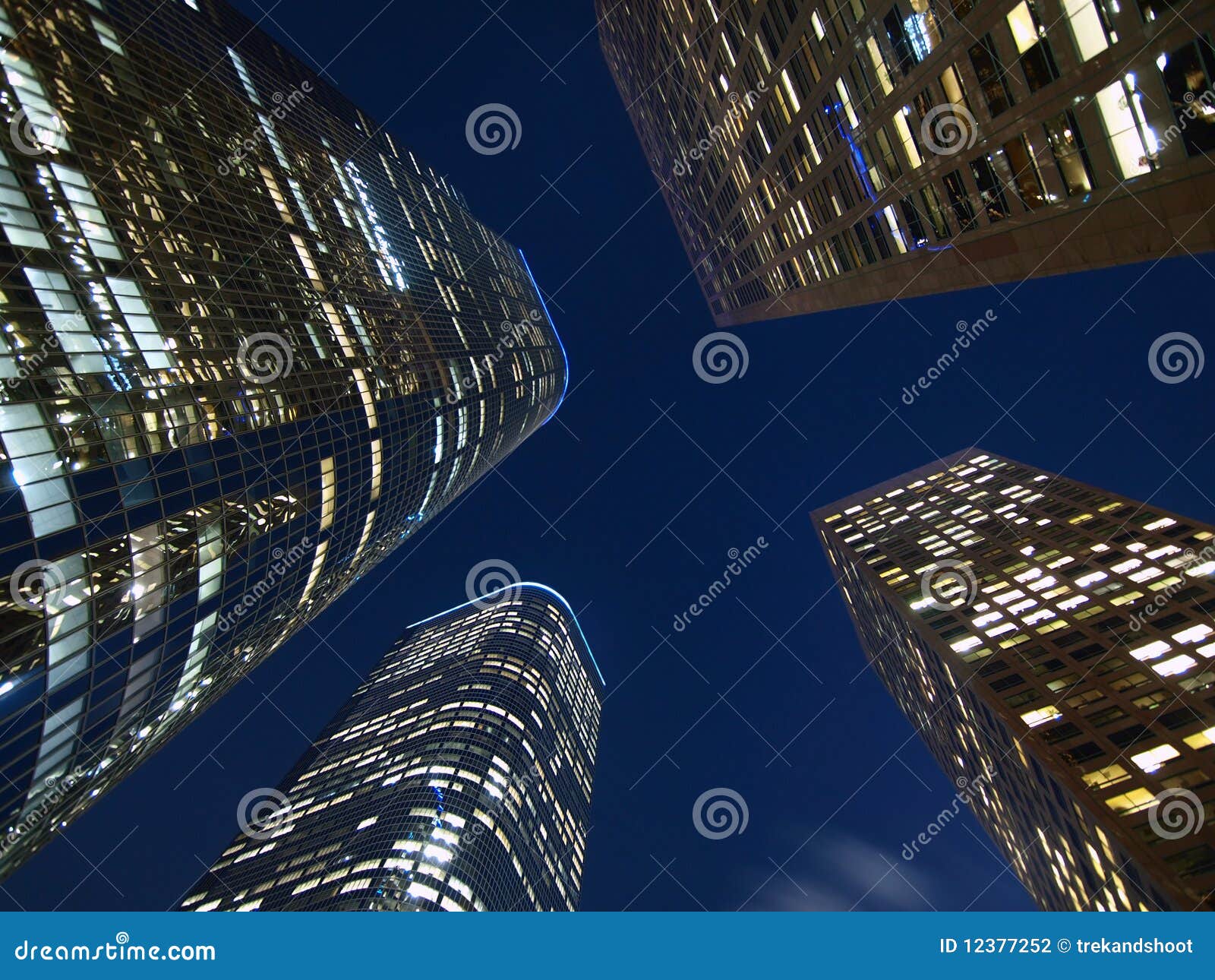 Los Angeles Towers Night stock photo. Image of america - 12377252