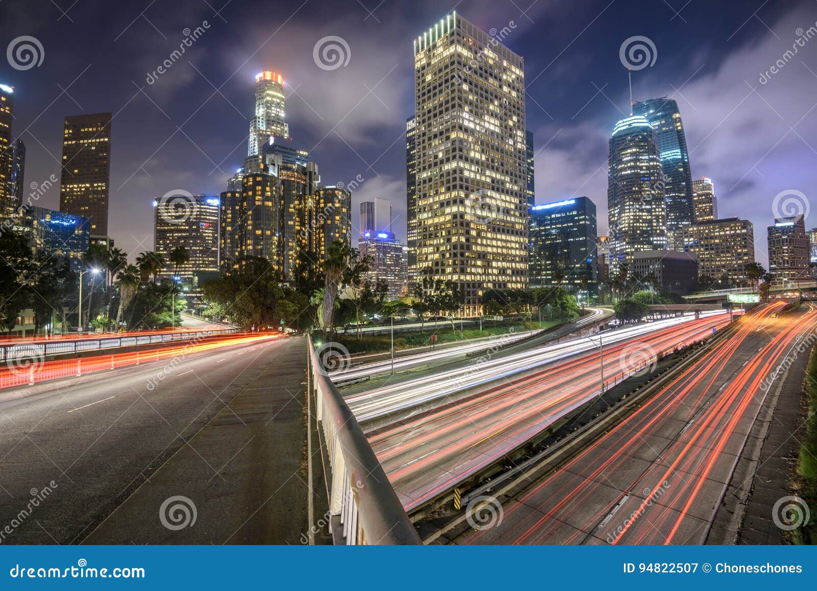 Los Angeles traffic stock image. Image of dark, night - 94822507