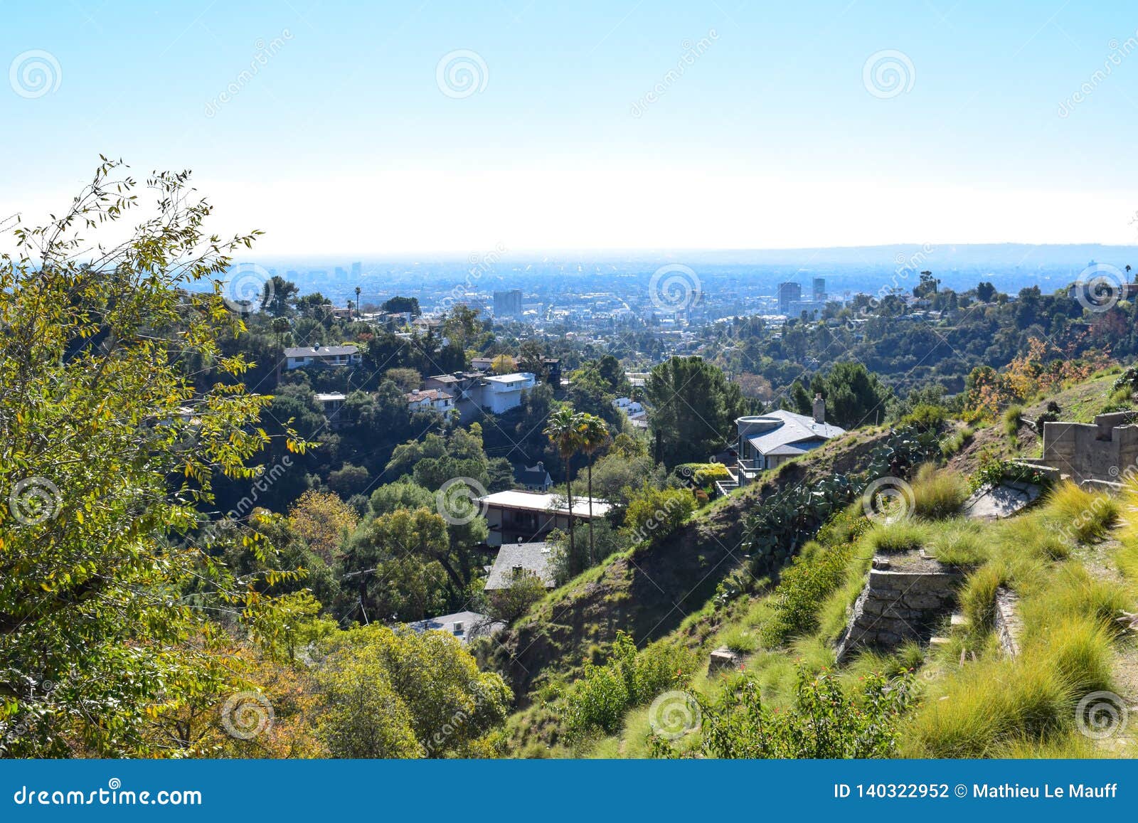 Los Angeles Viewed from Hollywood Hills Stock Photo - Image of ...