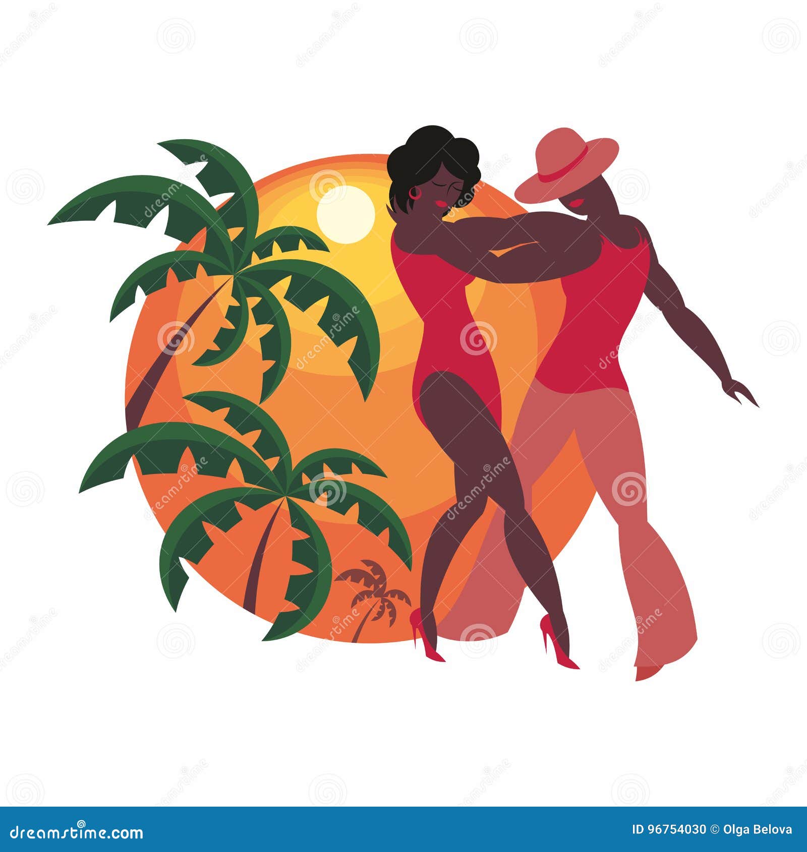 Los bailarines de la salsa ilustración del vector. Ilustración de salsa - 96754030
