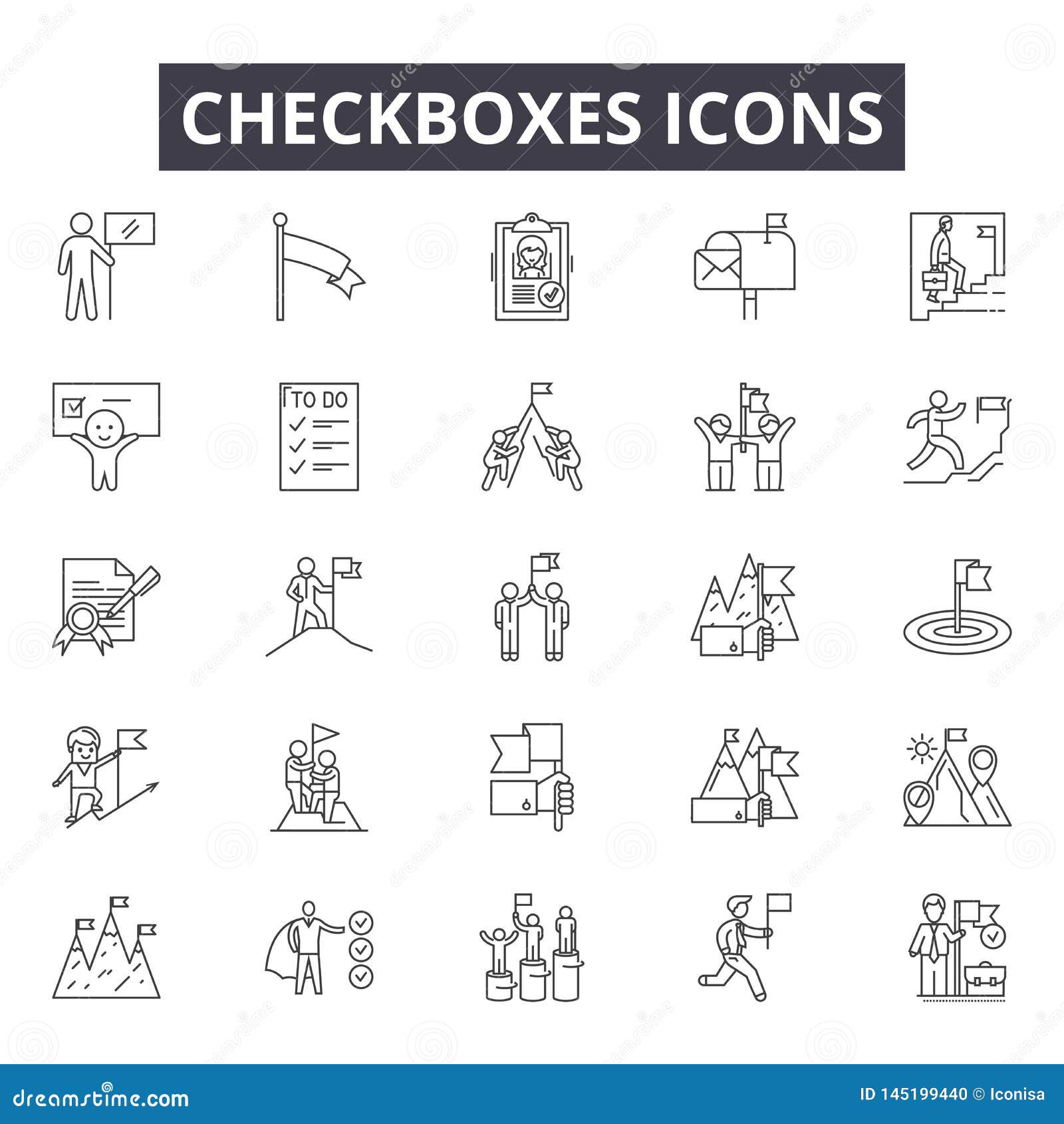 Los Checkboxes Alinean Los Iconos, Muestras, Sistema Del Vector ...