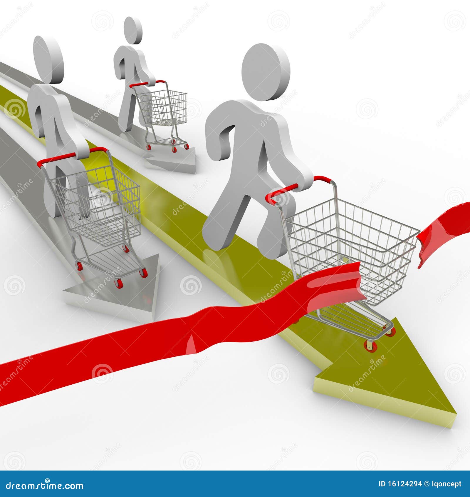 Los Compradores Compiten Con Para El Mejor Reparto Imagenes de archivo ...