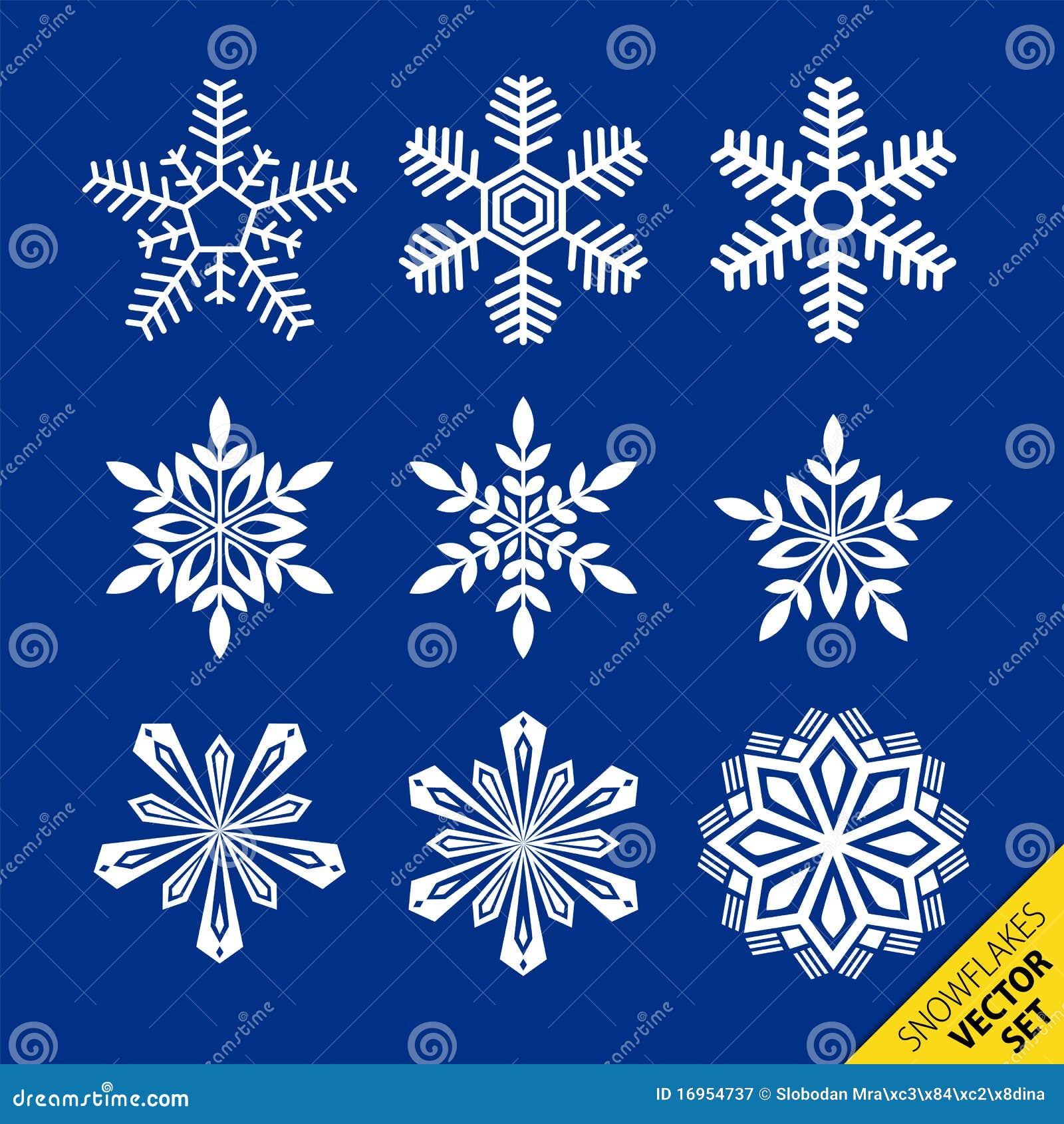 Los Copos De Nieve Vector El Conjunto Stock de ilustración ...