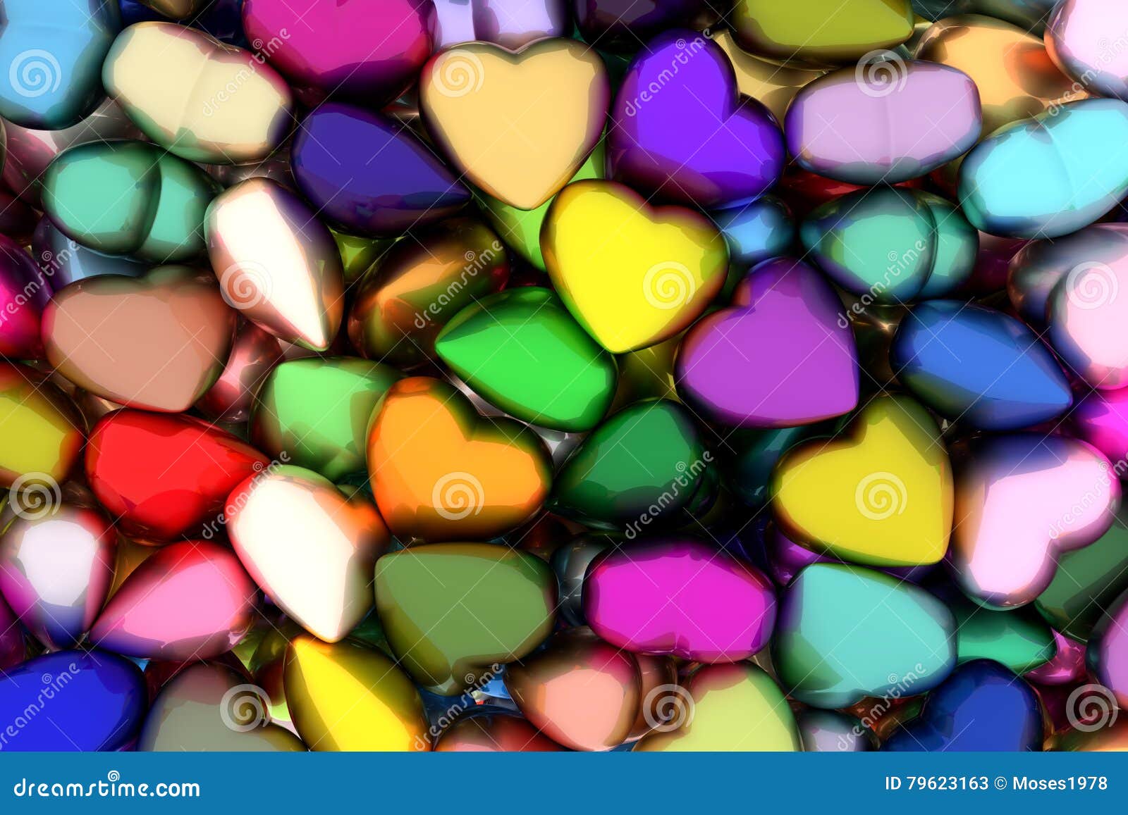 Los Corazones Coloridos 3D Rinden Stock de ilustración - Ilustración de ...